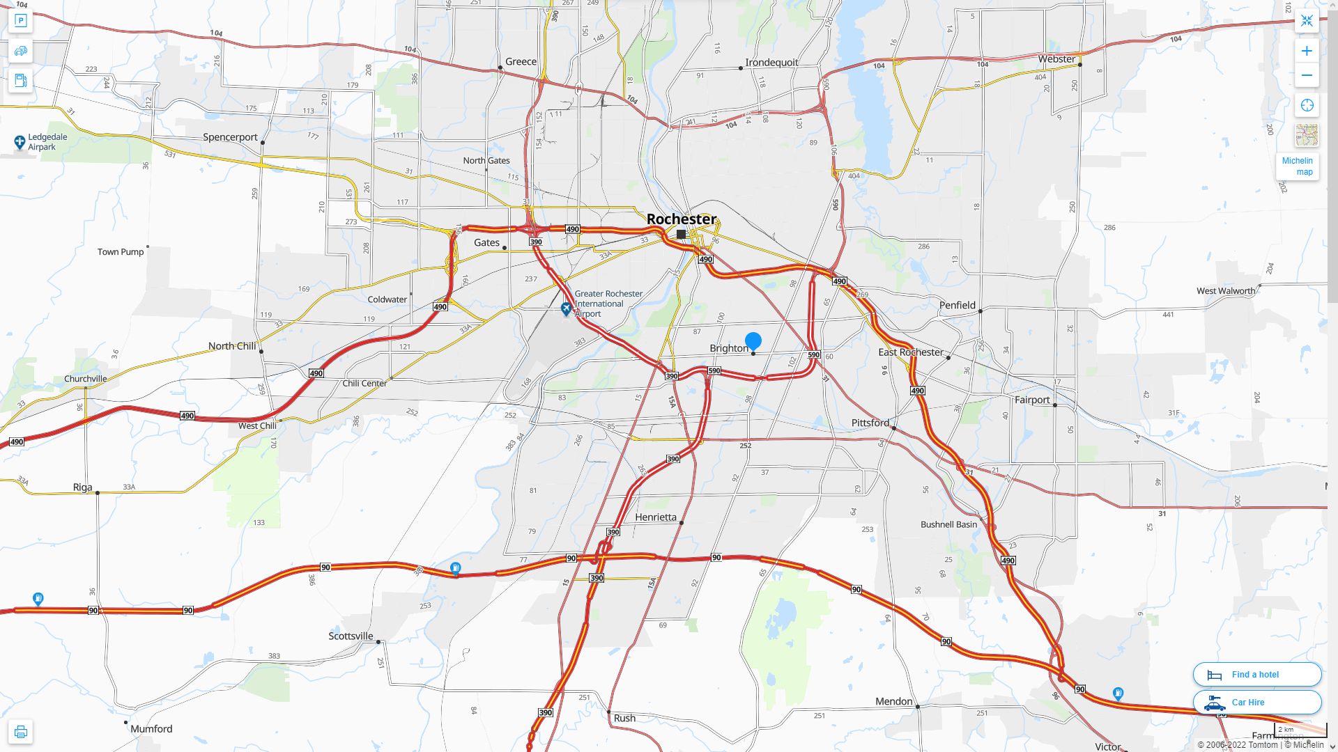 Brighton New York Map - United States