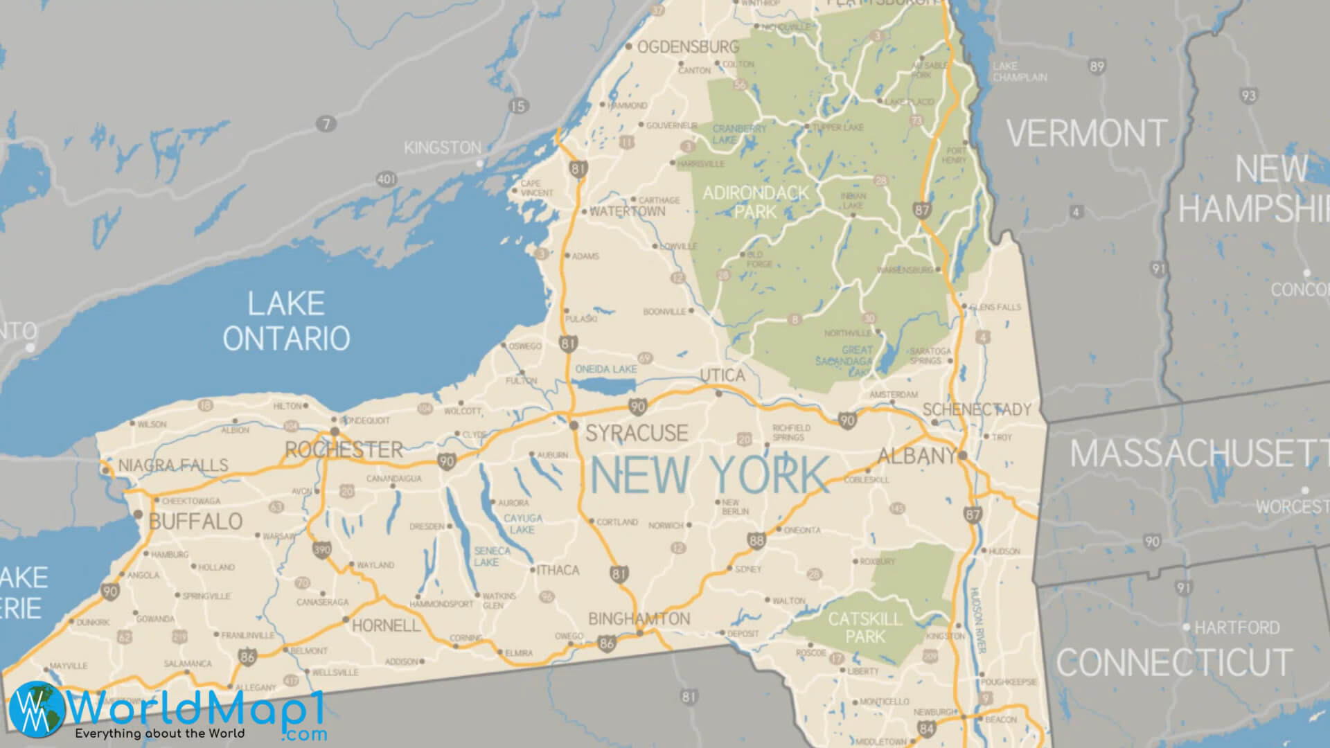 Where is Located New York in the US and Cities Map of New Yo