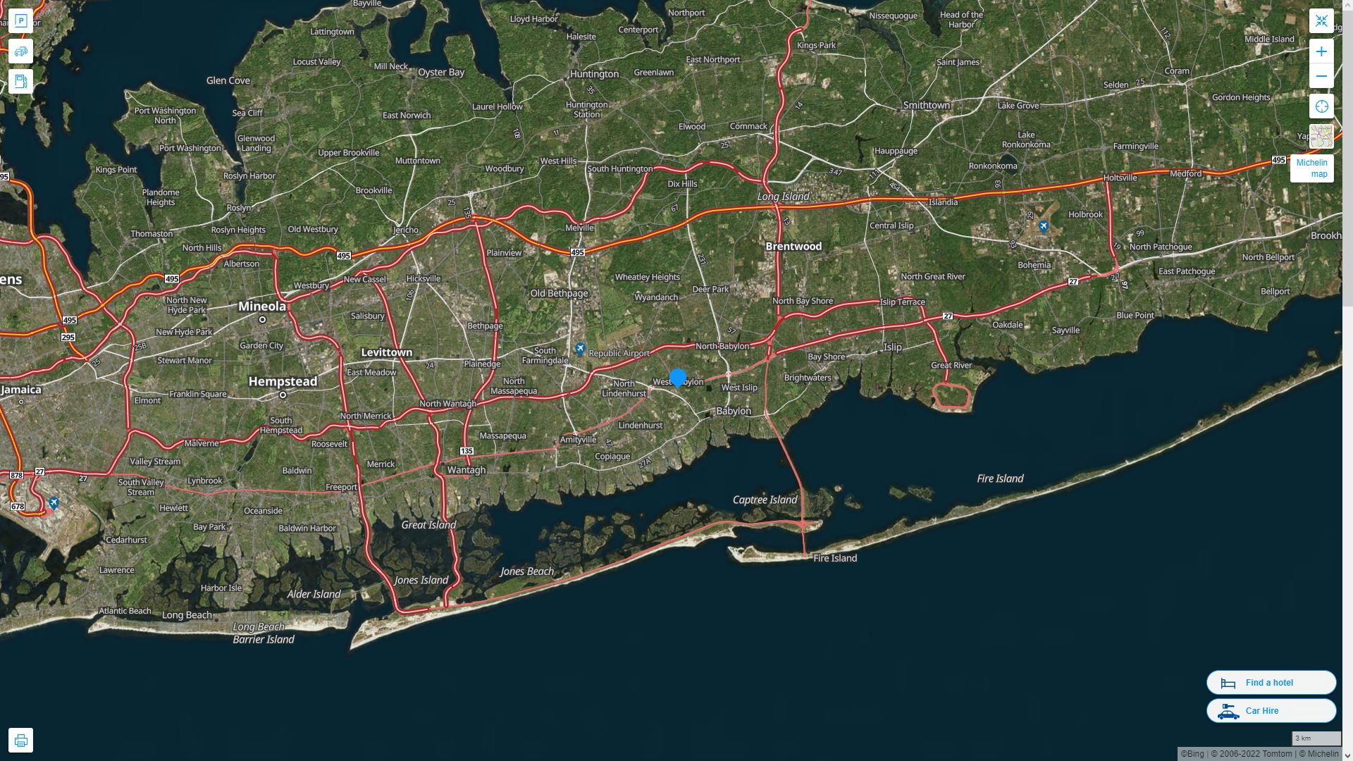 West Babylon New York Map and West Babylon New York Satellite Image