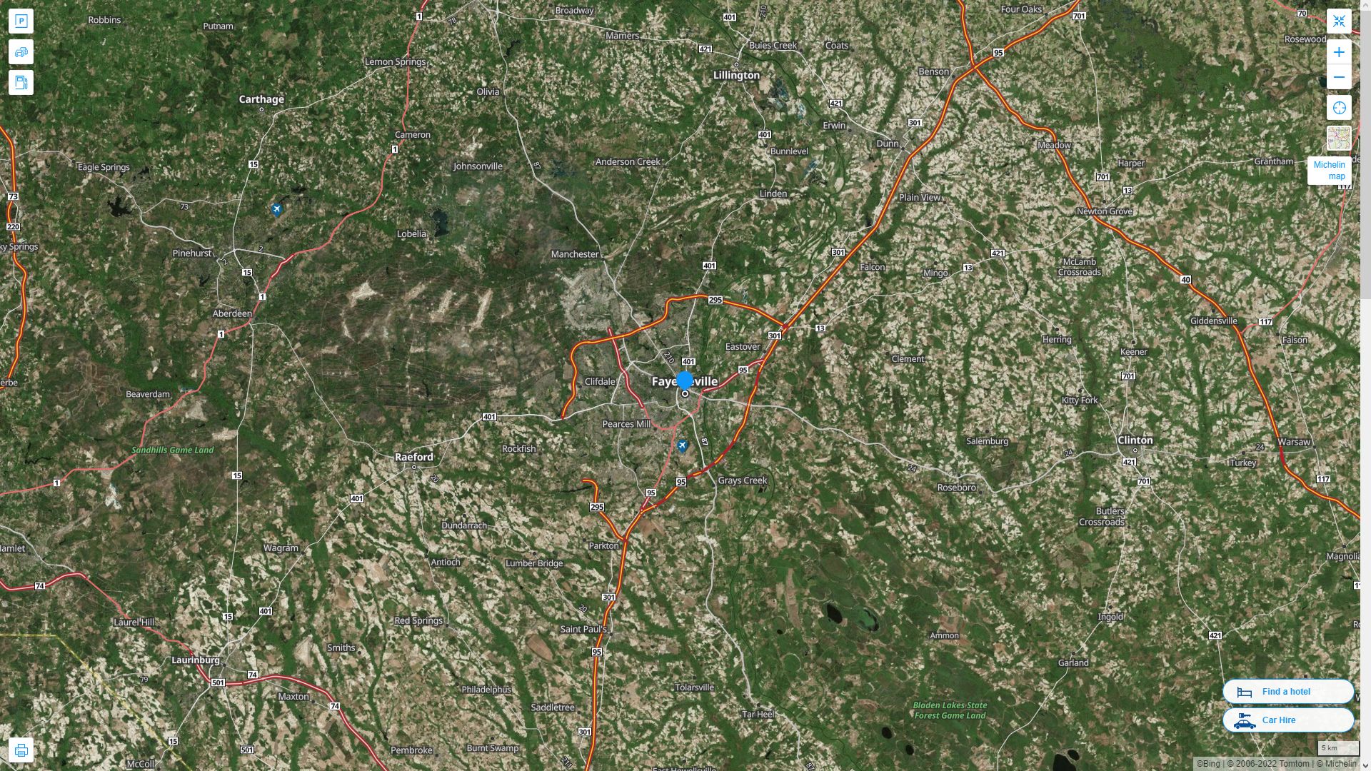 Fayetteville North Carolina Map - United States