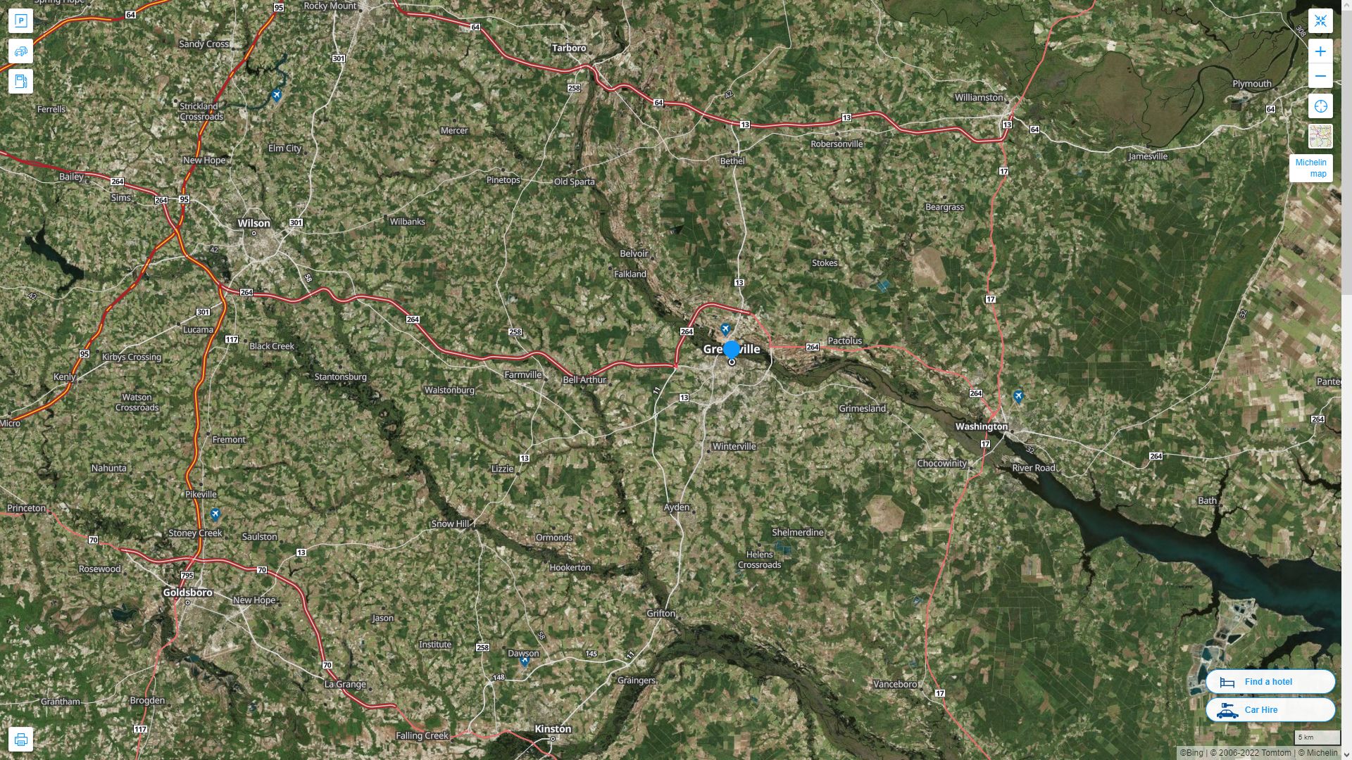 Greenville North Carolina Map - United States