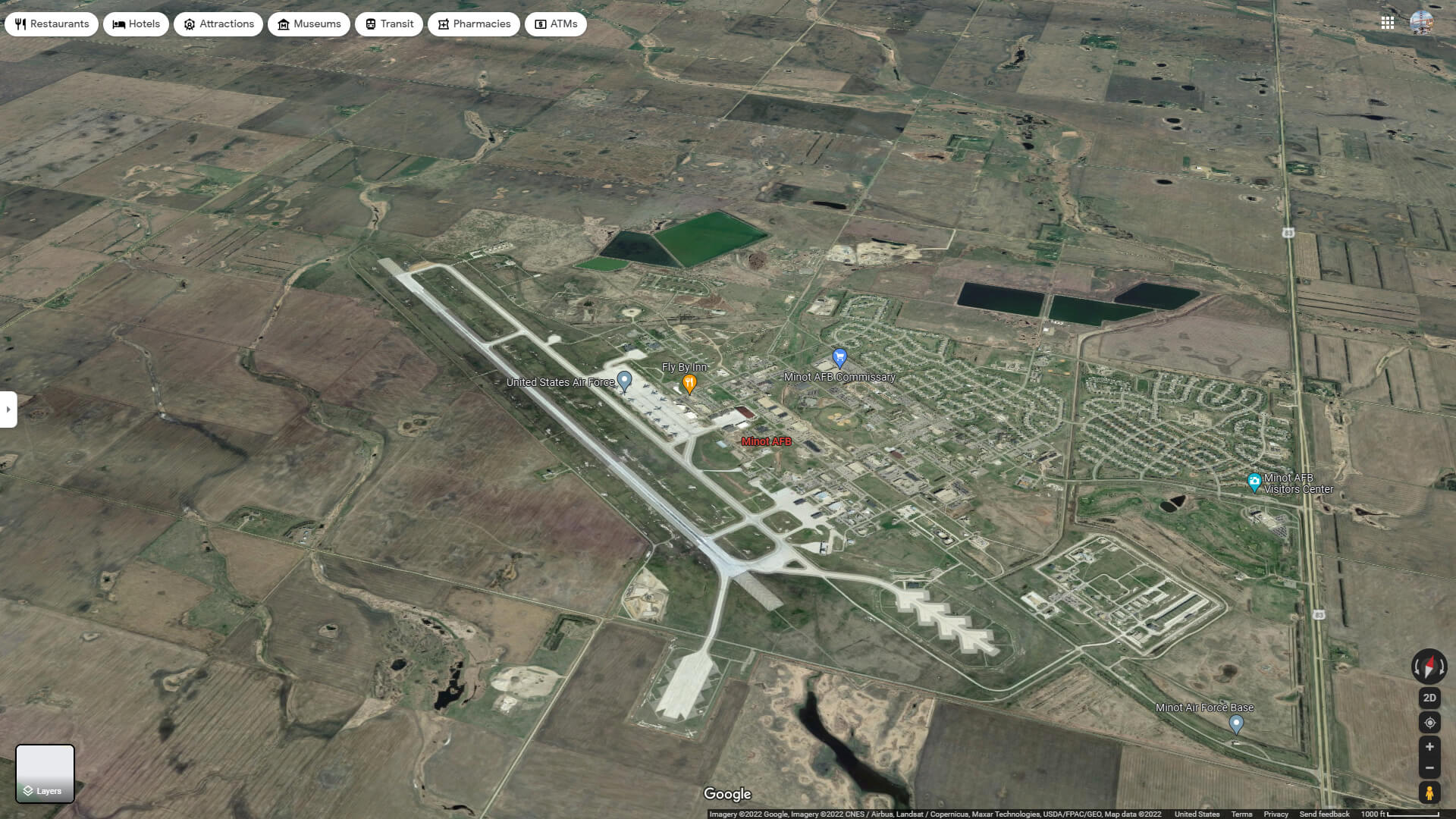 Minot AFB North Dakota Map and Minot AFB North Dakota Satellite Image