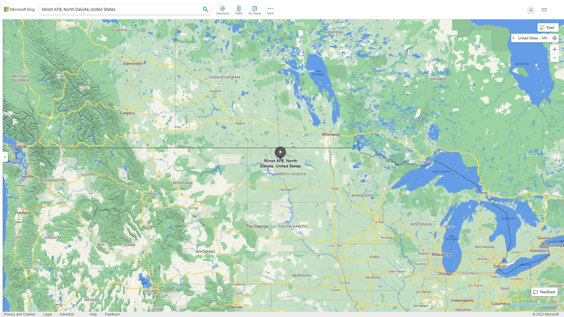 Minot AFB North Dakota Map and Minot AFB North Dakota Satellite Image