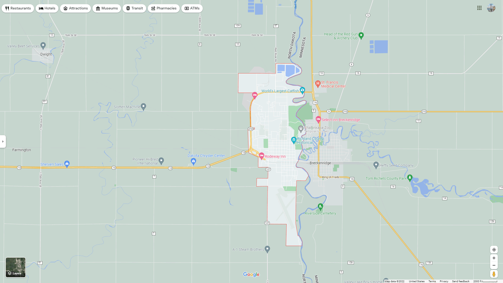 Wahpeton, North Dakota Map