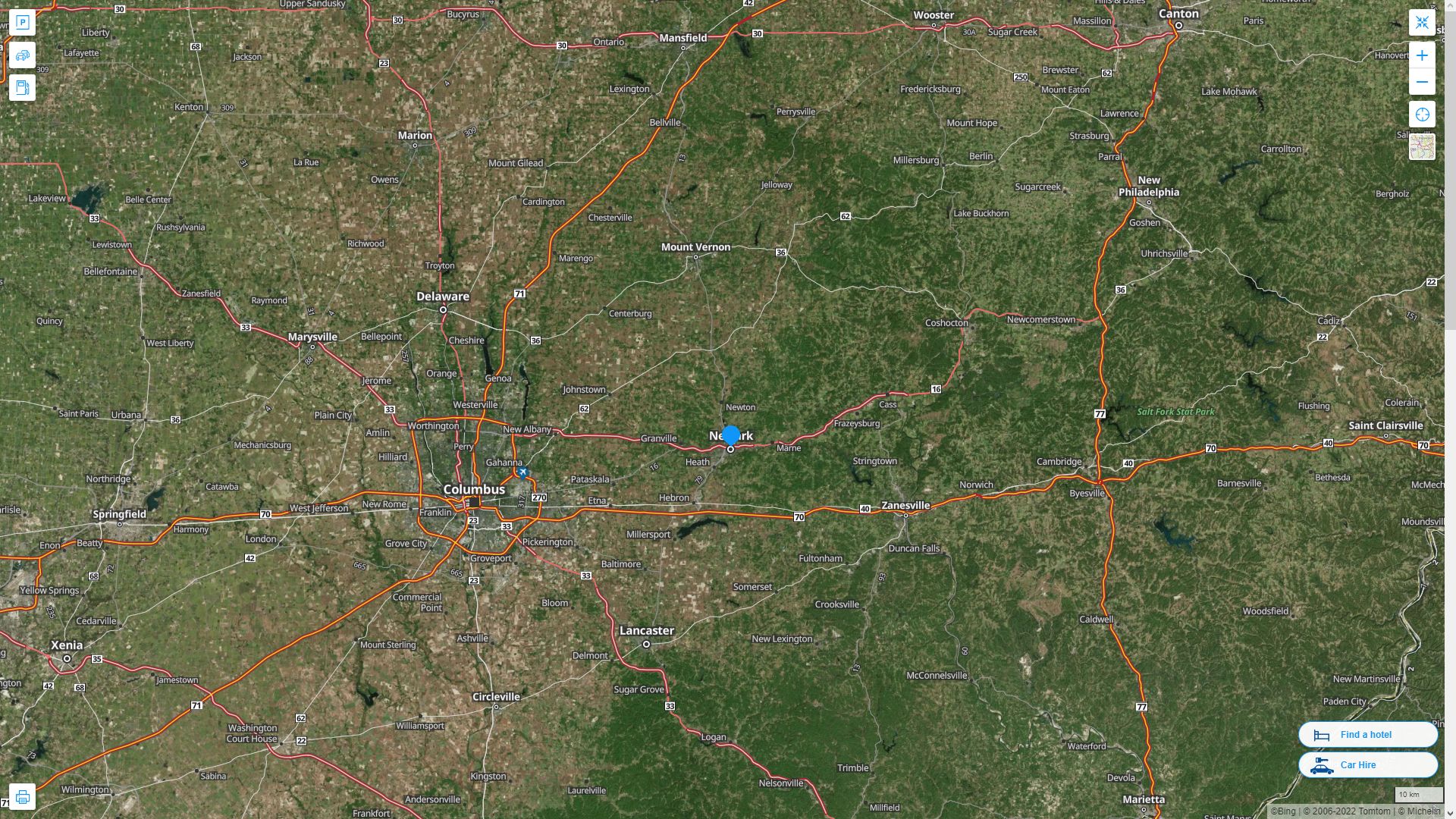 Newark Ohio Map and Newark Ohio Satellite Image