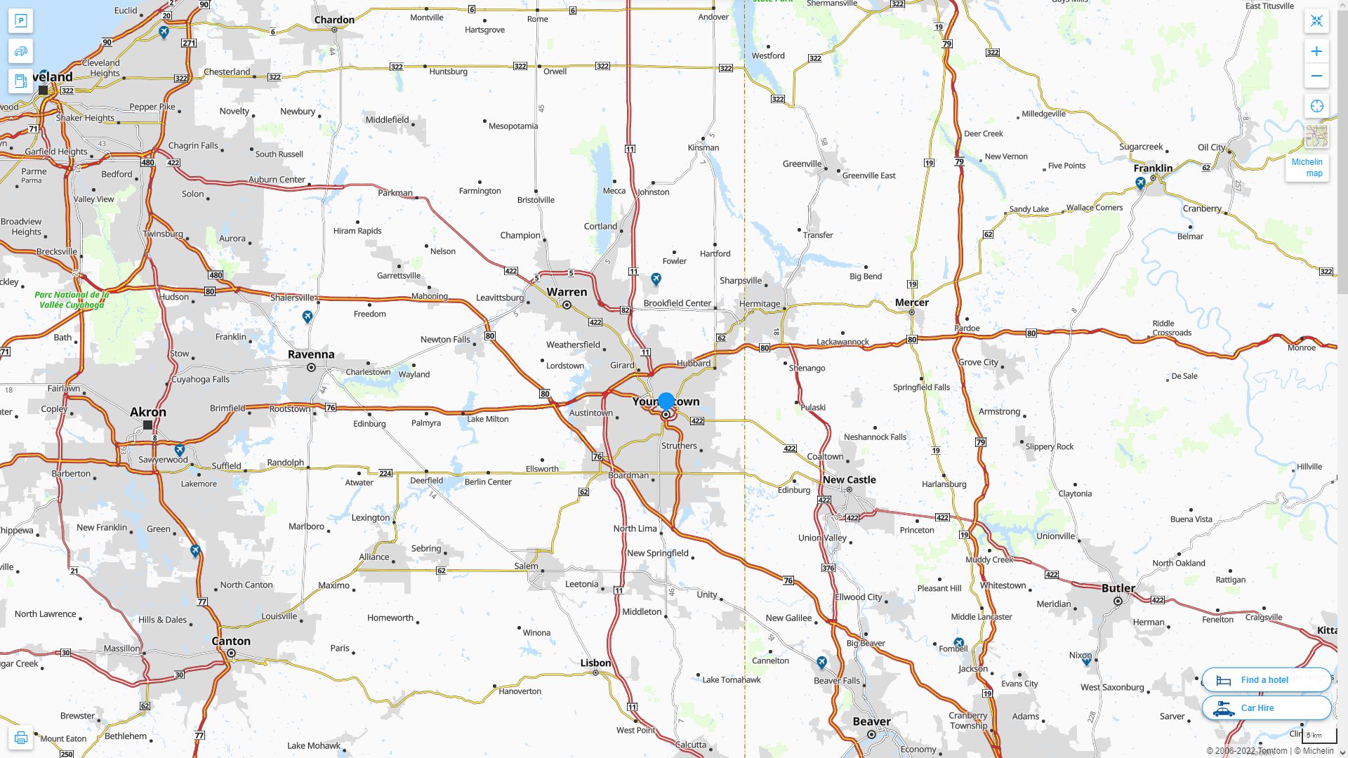 Youngstown Ohio Map - United States