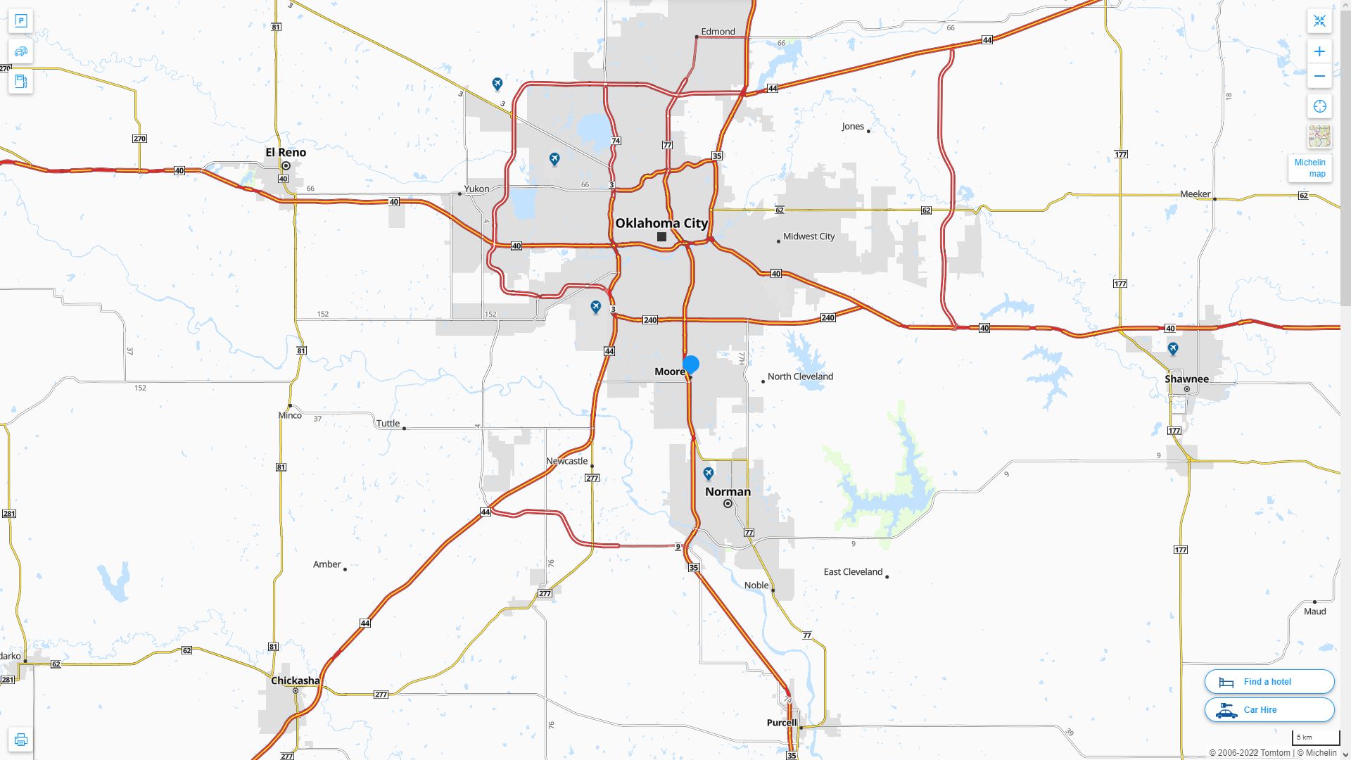 Moore Oklahoma Map - United States