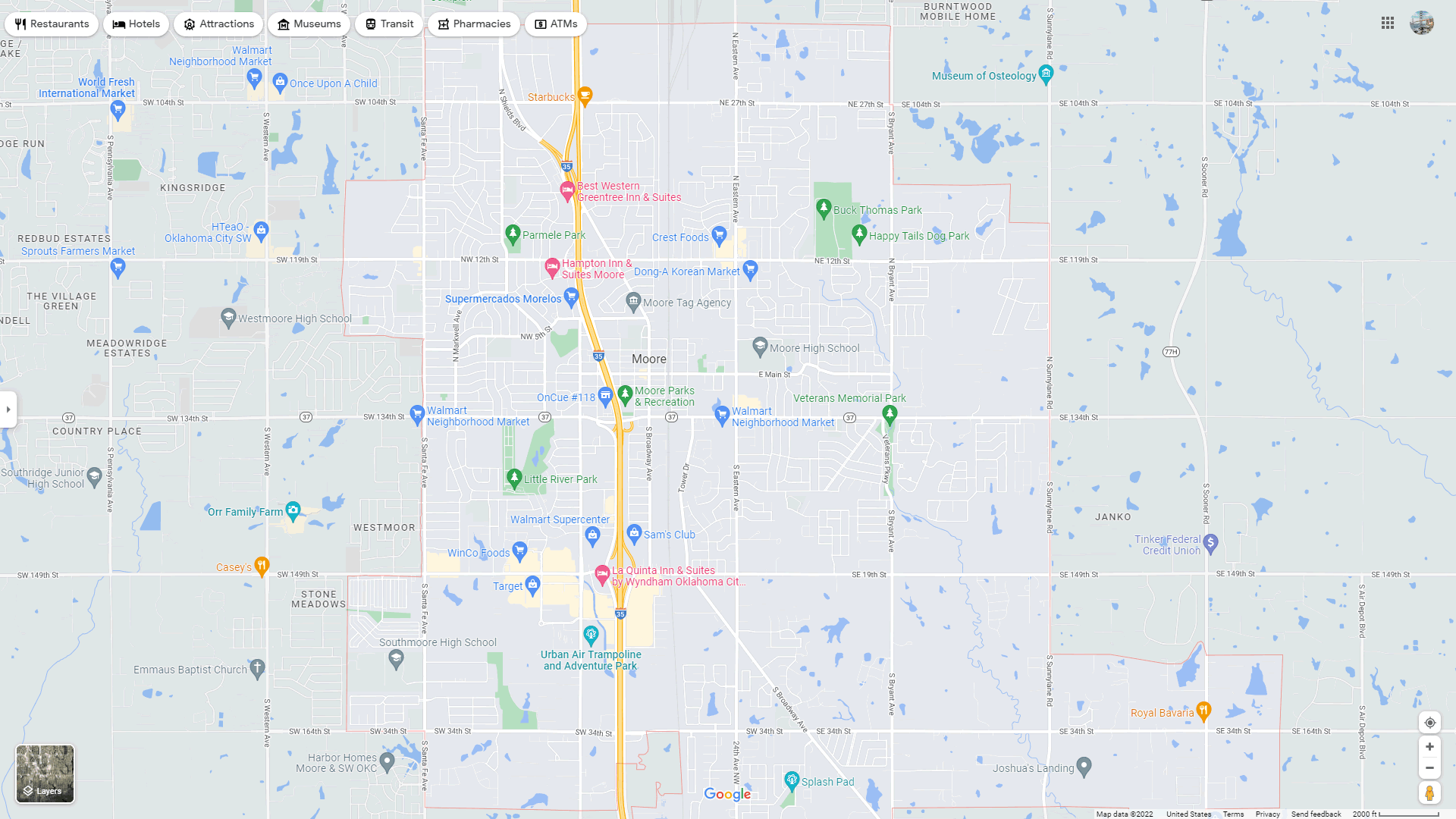 Moore Oklahoma Map - United States