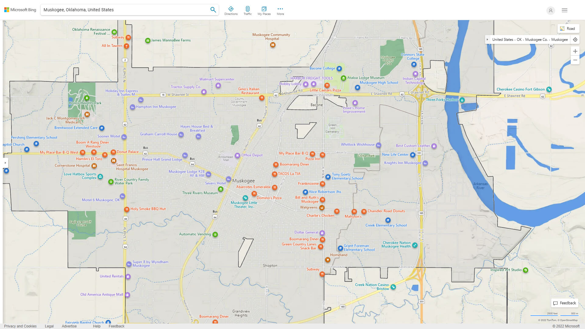 Muskogee Oklahoma Map - United States