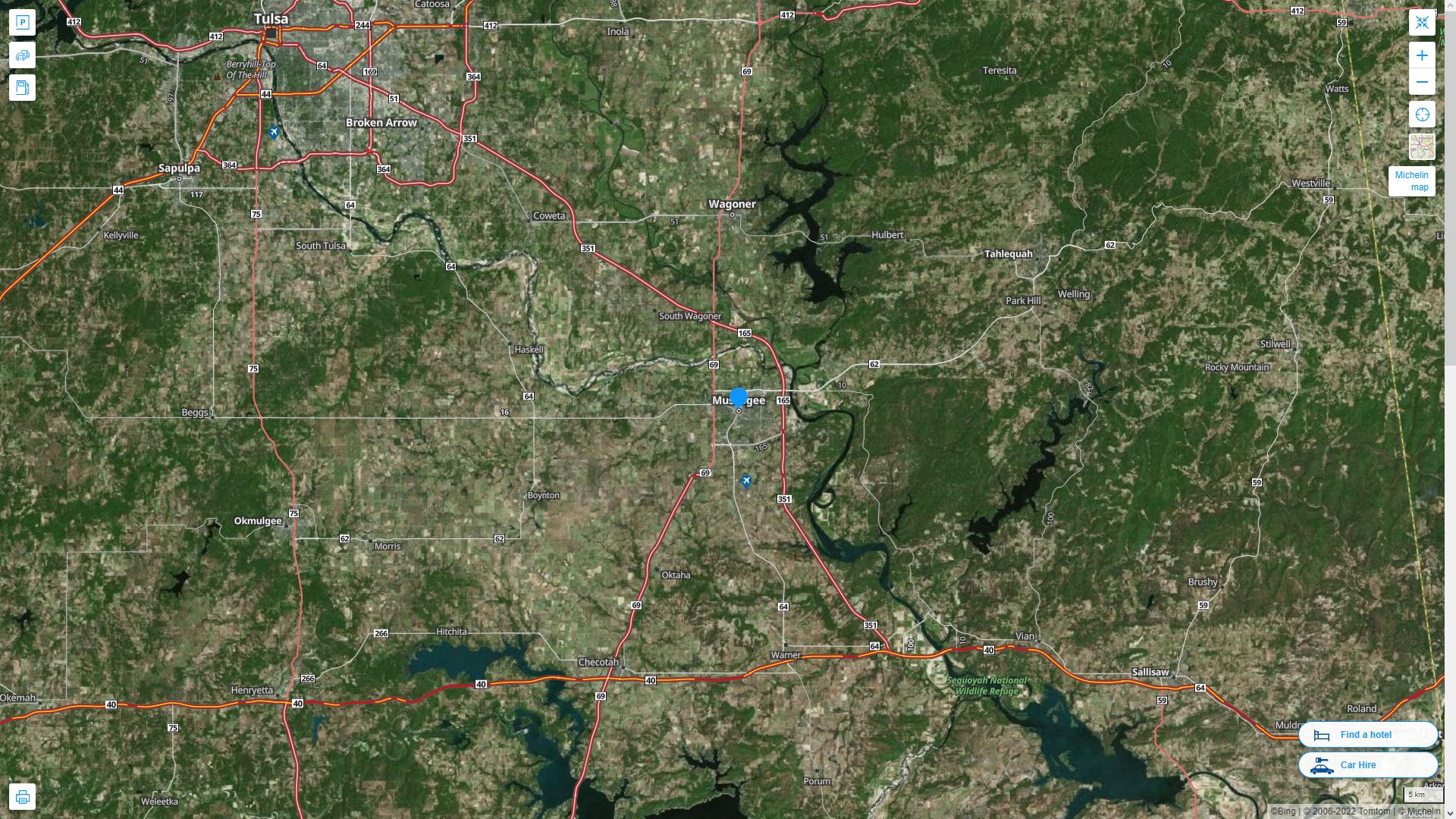 Muskogee Oklahoma Map - United States