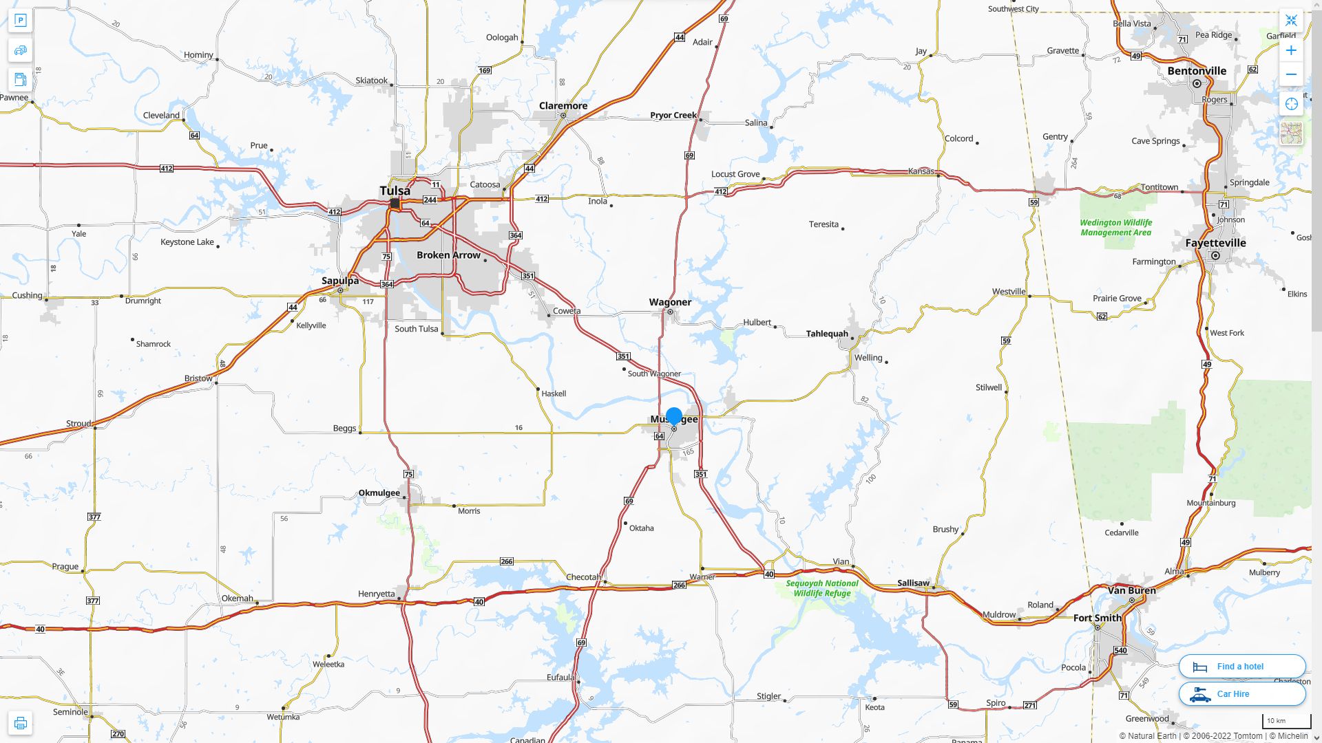Muskogee Oklahoma Map - United States