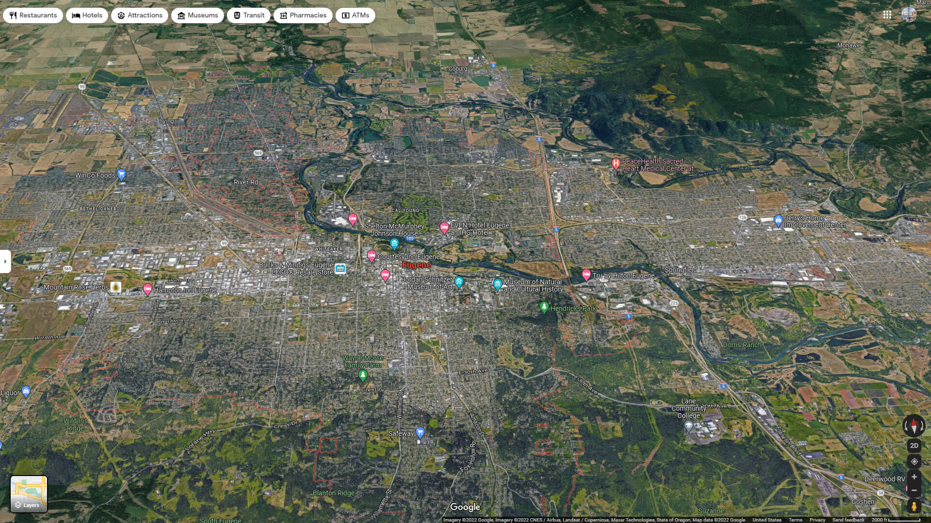 Eugene Oregon Map - United States