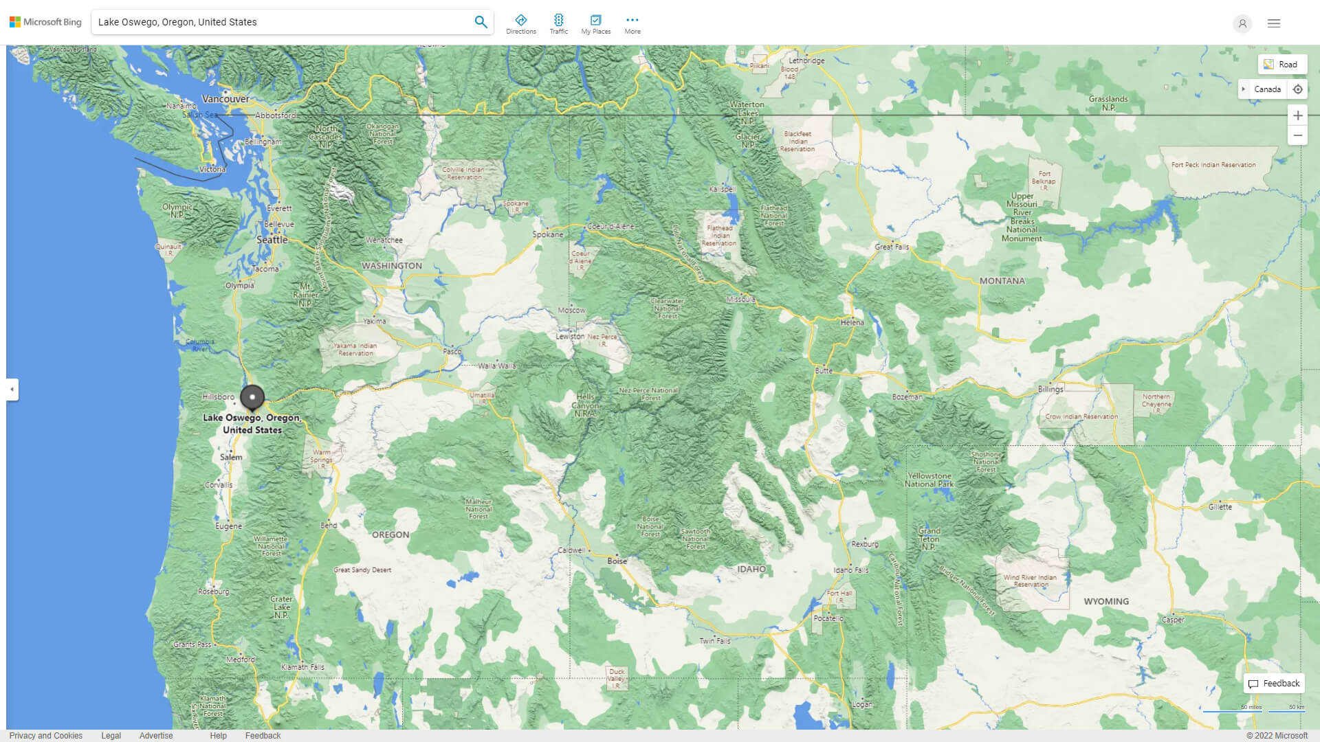 Lake Oswego, Oregon Map