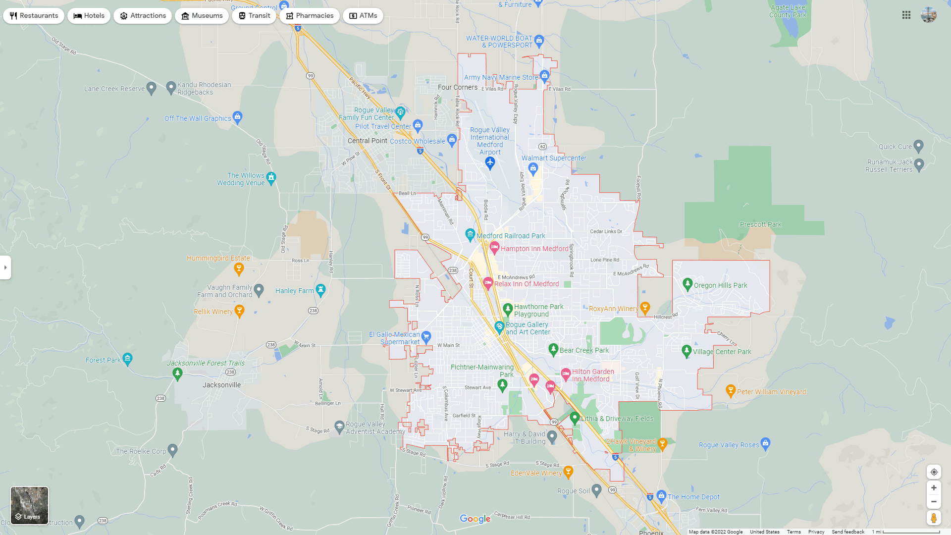 Medford, Oregon Map