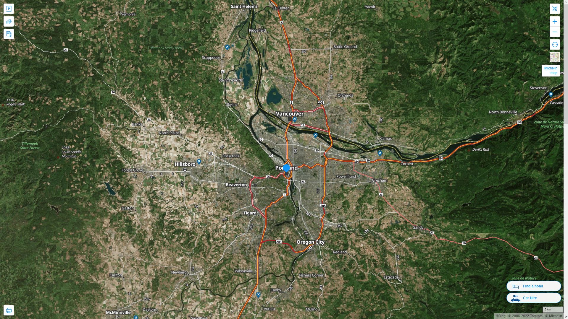Portland Oregon Map - United States