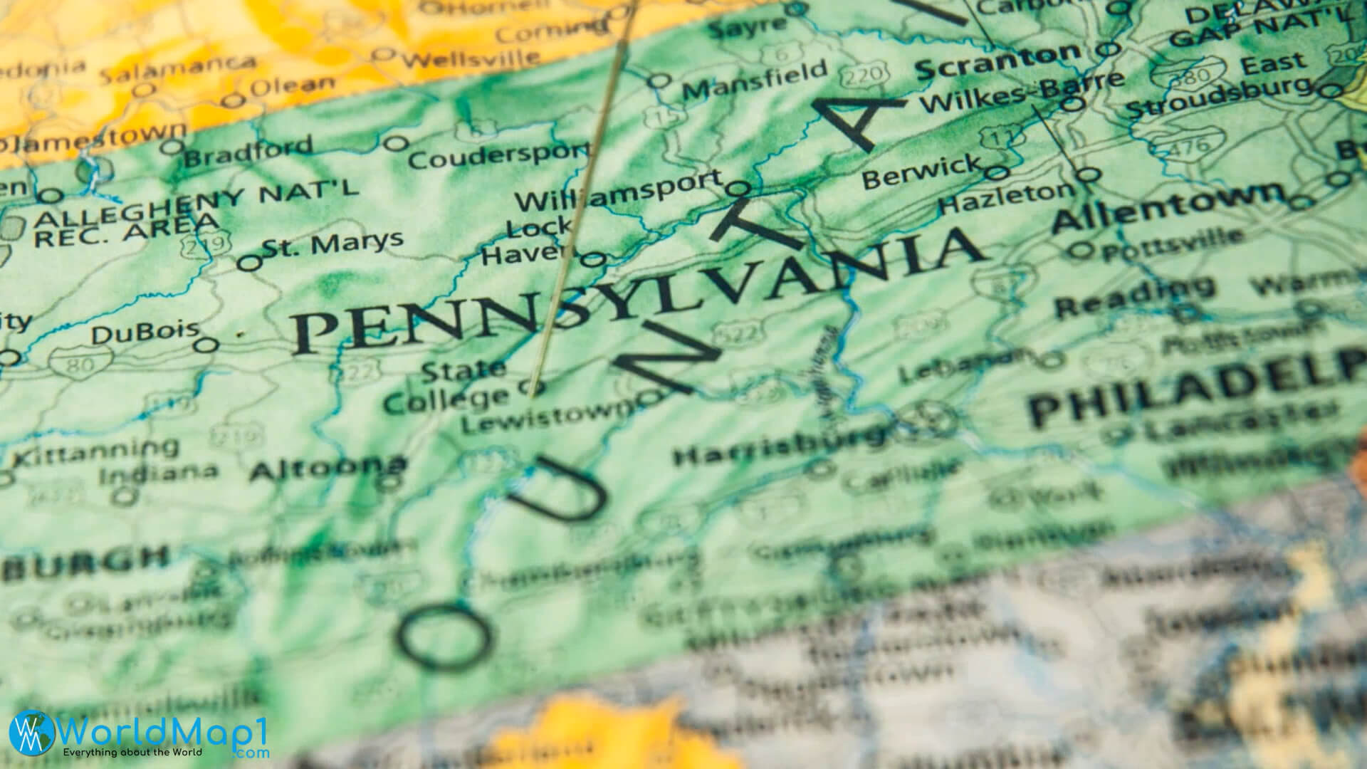 High Detailed Pennsylvania Map