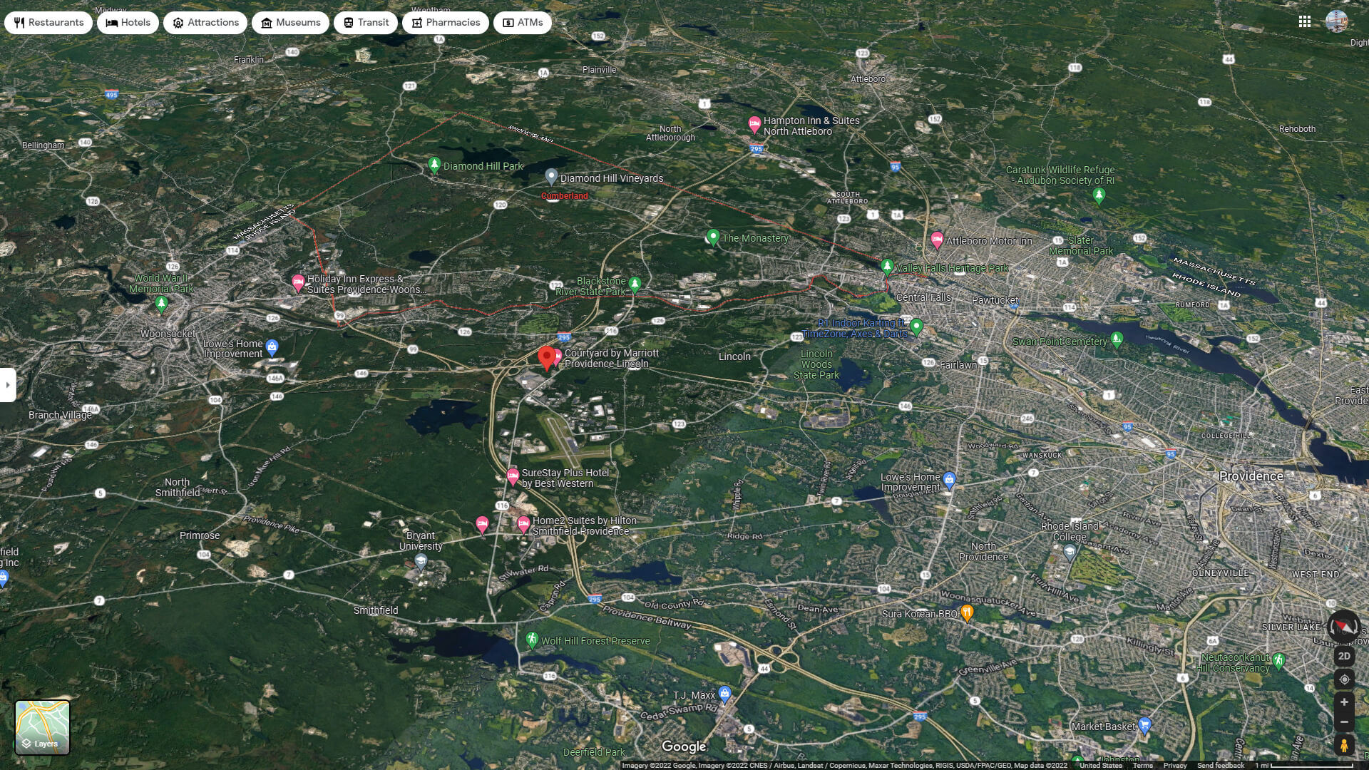 Cumberland, Rhode Island Map