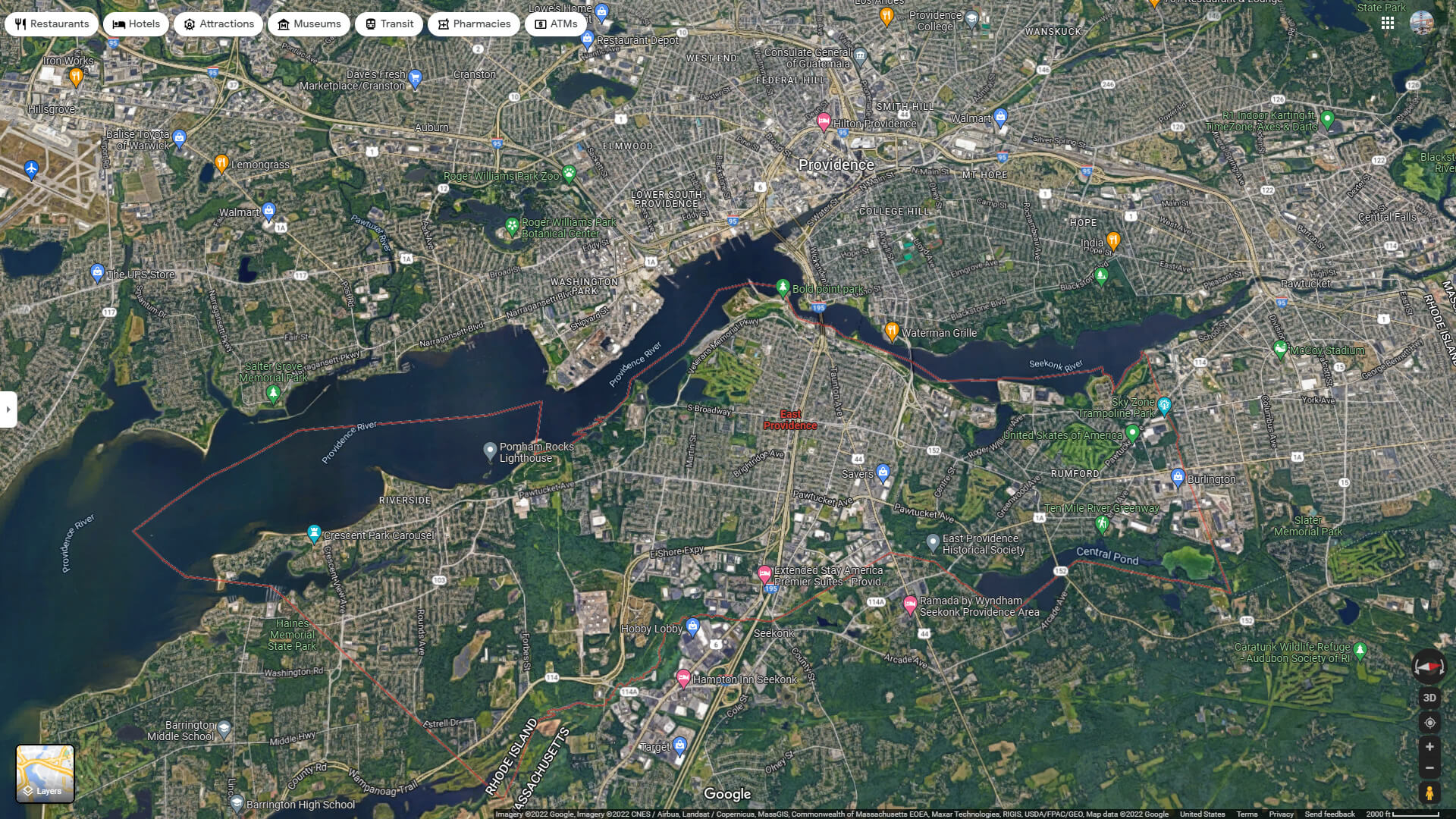 East Providence, Rhode Island Map