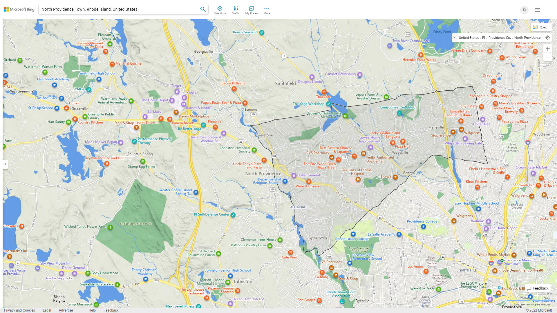 North Providence Town Rhode Island Map and North Providence Town Rhode ...