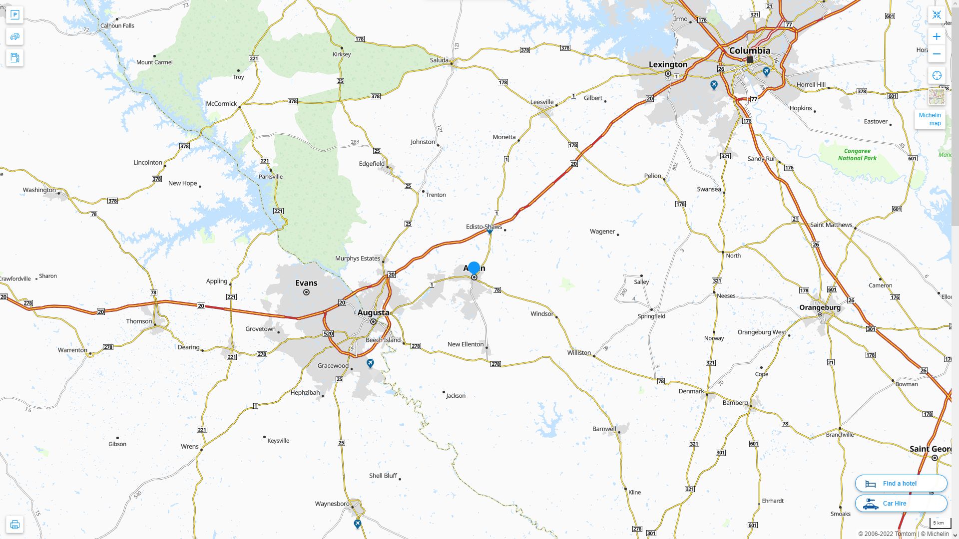 Aiken, South Carolina Map