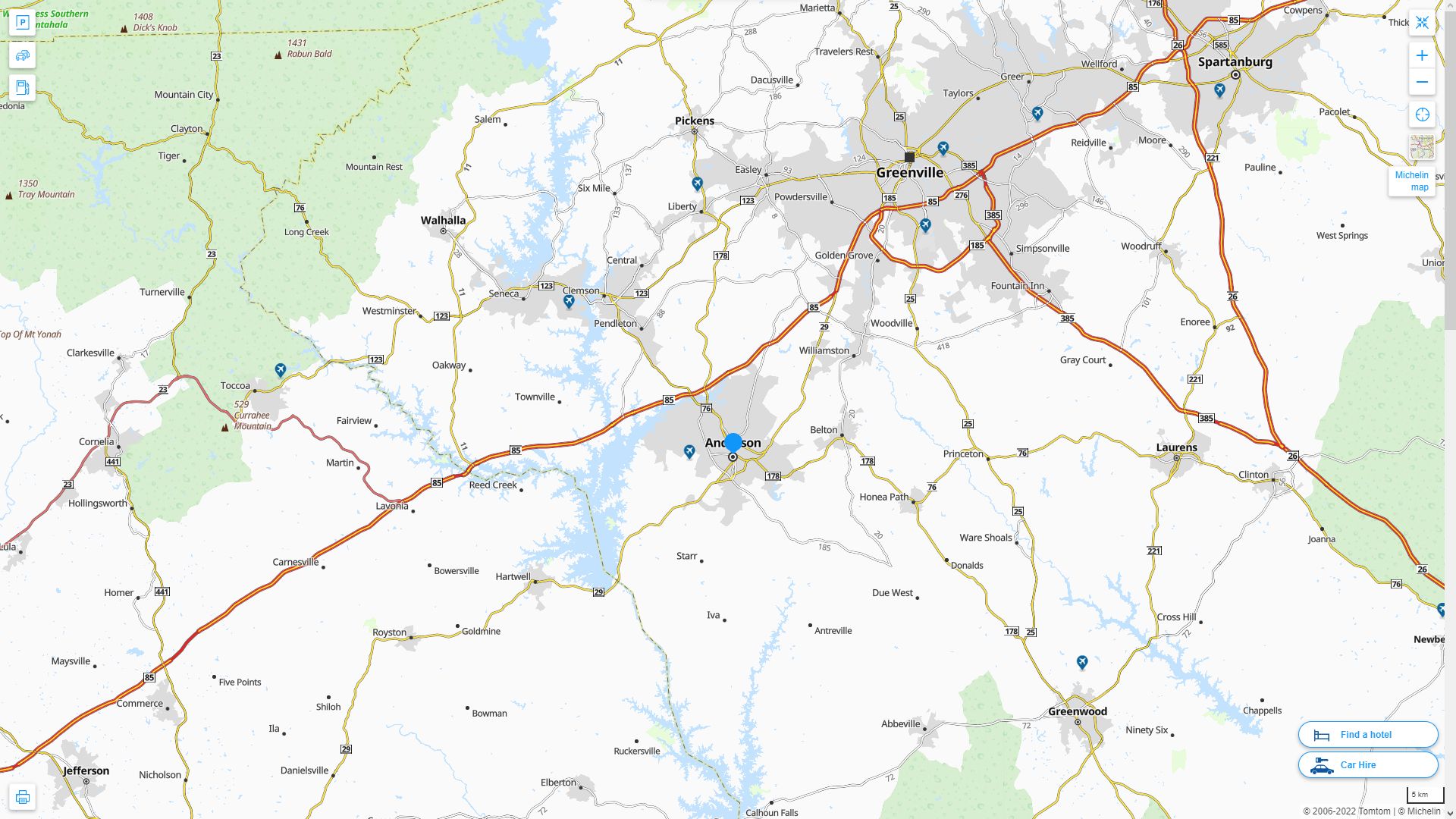 Anderson, South Carolina Map
