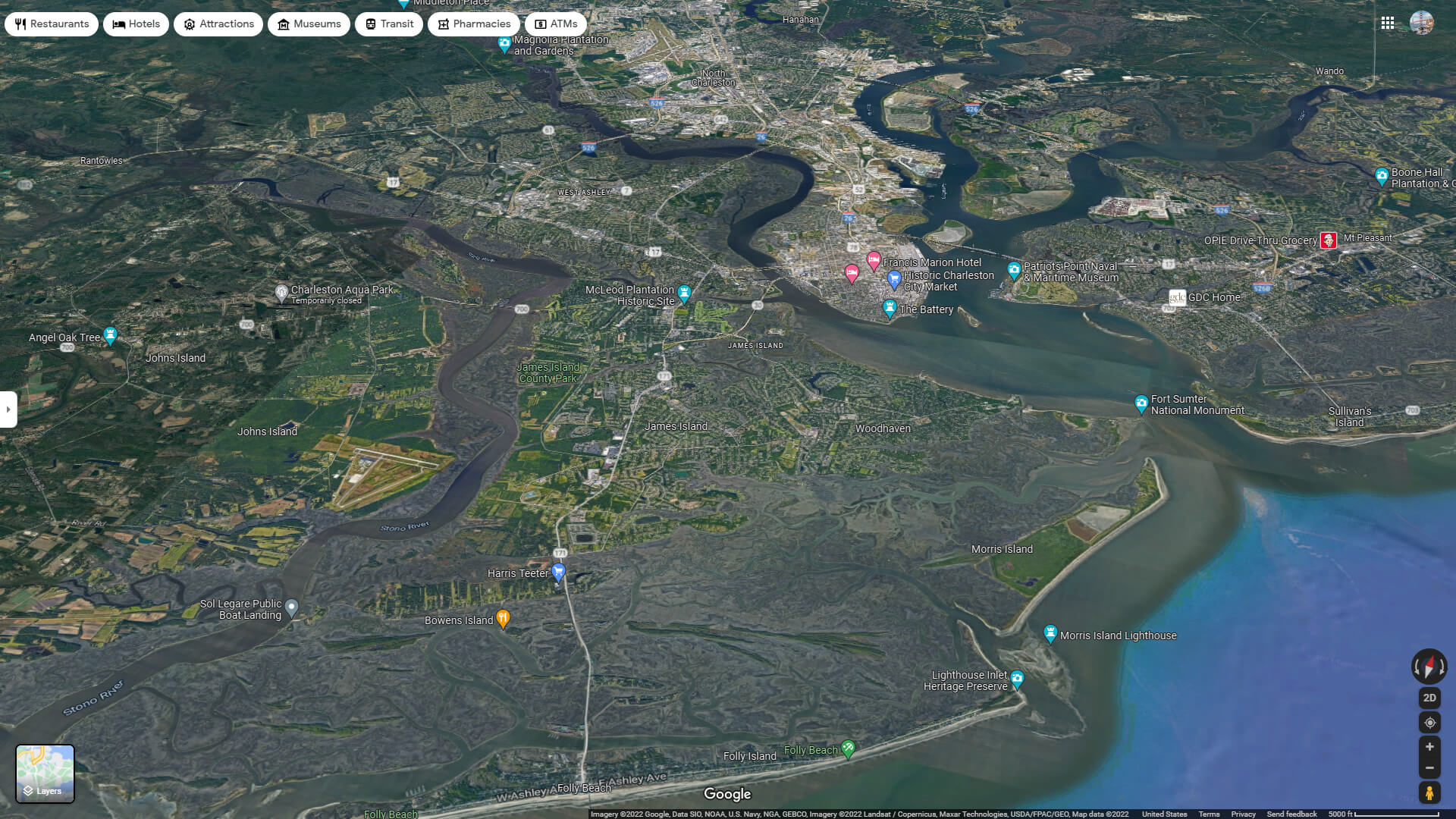 Charleston South Carolina Map - United States