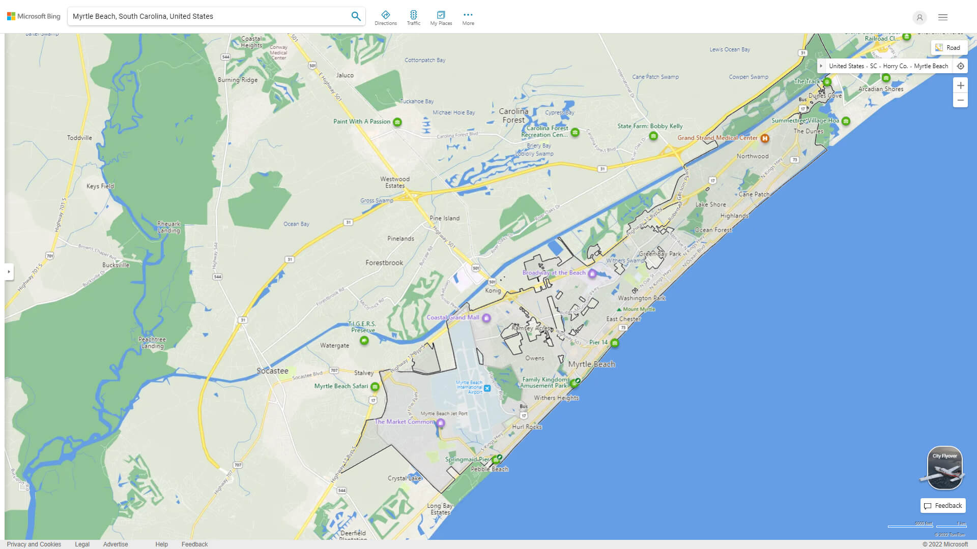Myrtle Beach South Carolina Map