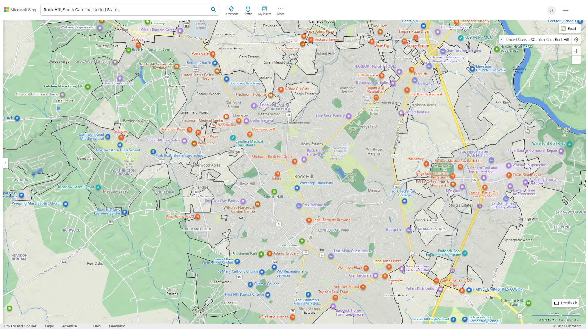 Rock Hill South Carolina Map - United States