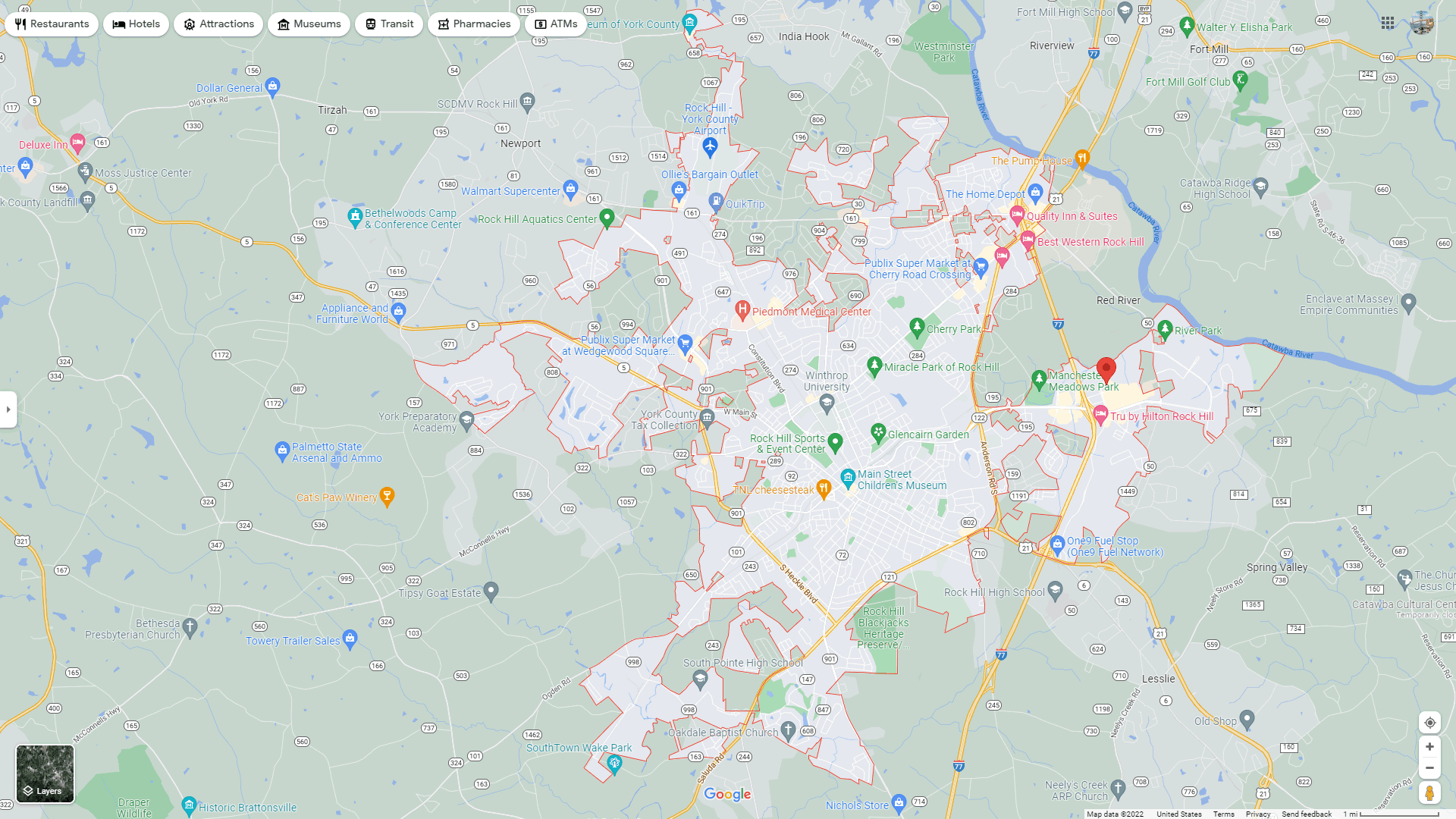 Rock Hill South Carolina Map - United States