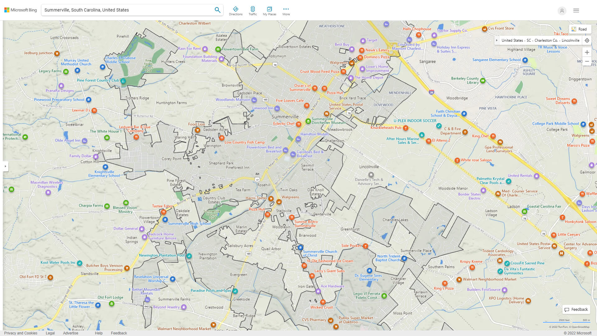 Summerville South Carolina Map - United States