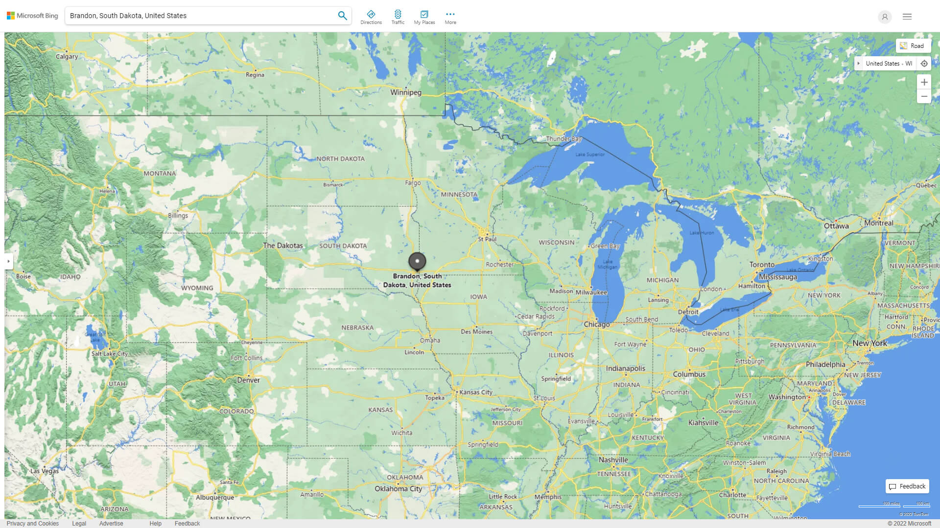 Brandon South Dakota Map - United States