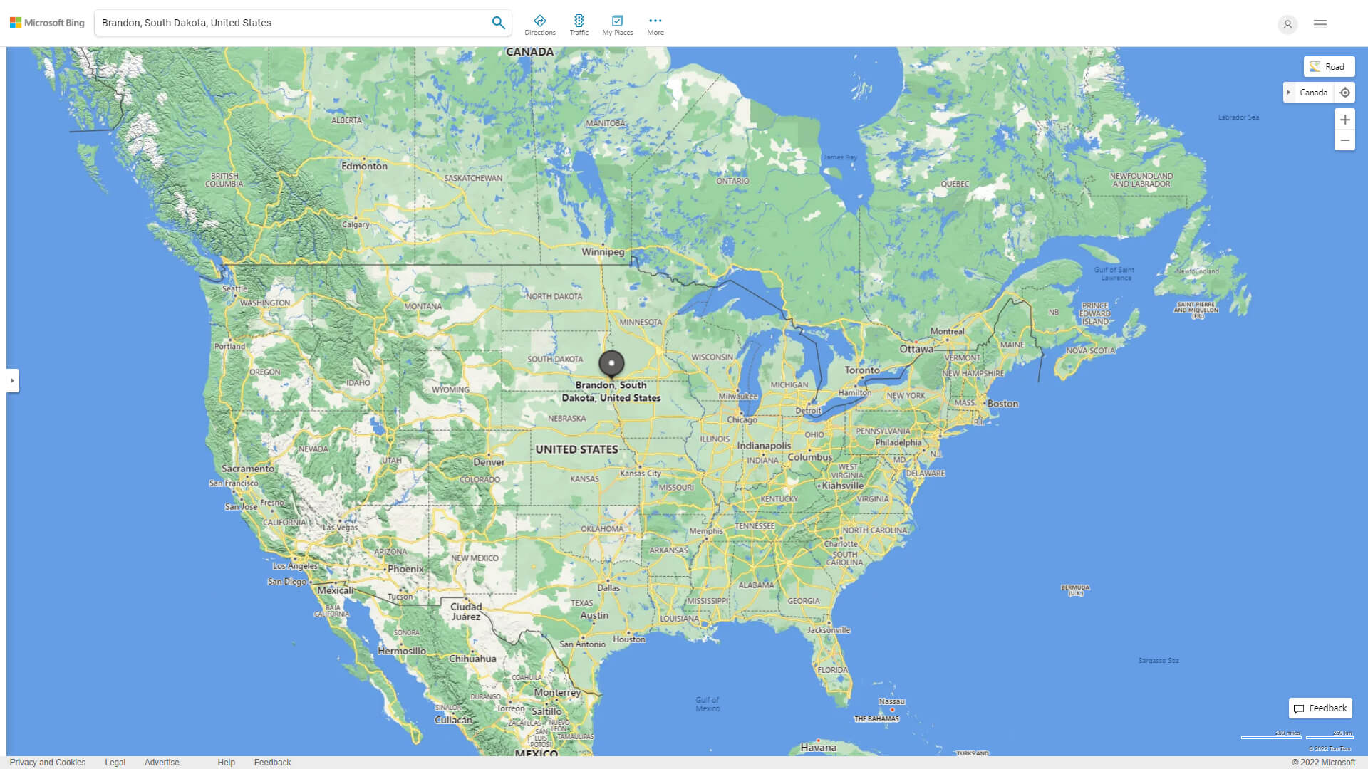 Brandon South Dakota Map - United States