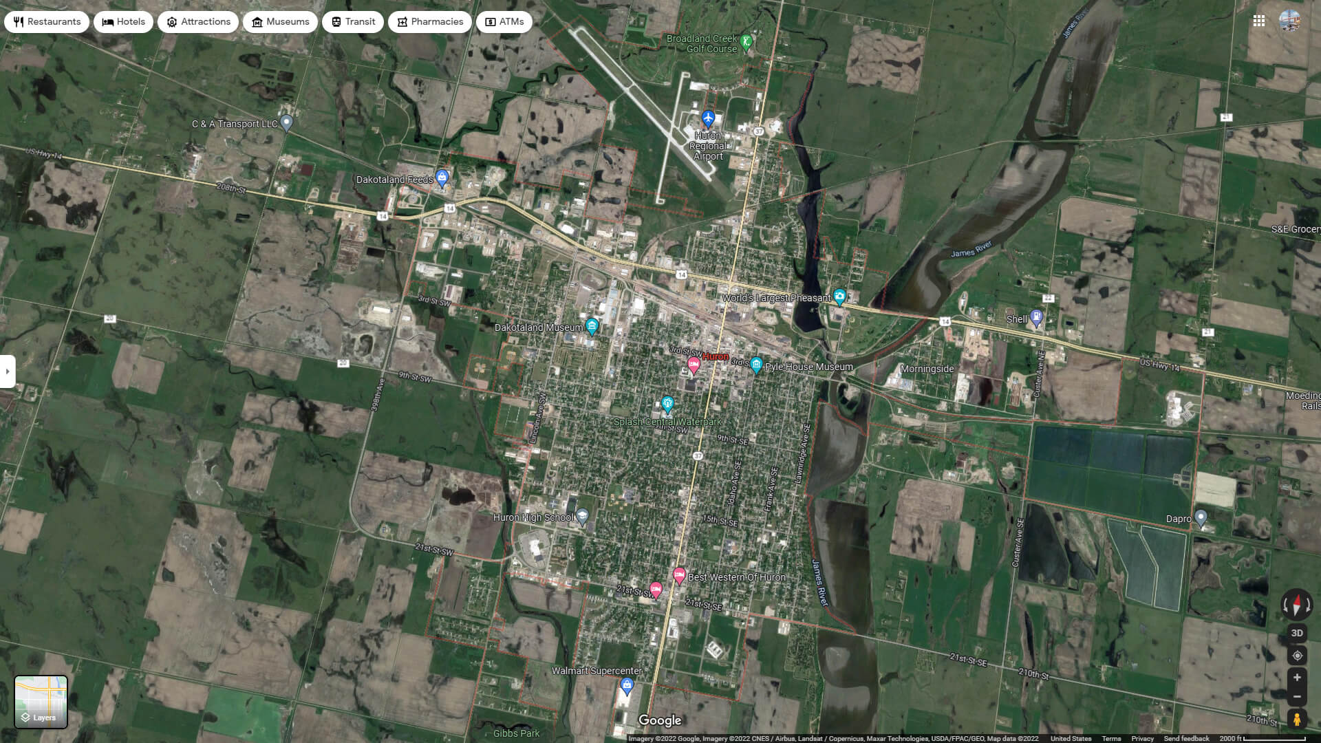 Huron South Dakota Map - United States