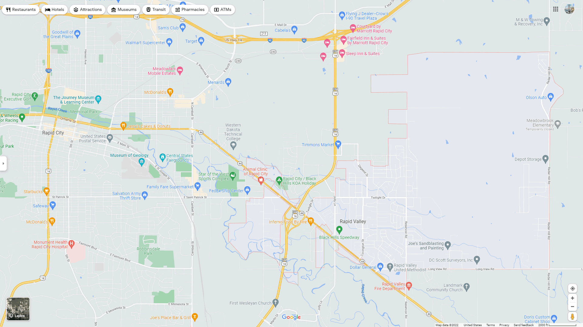 Rapid Valley, South Dakota Map