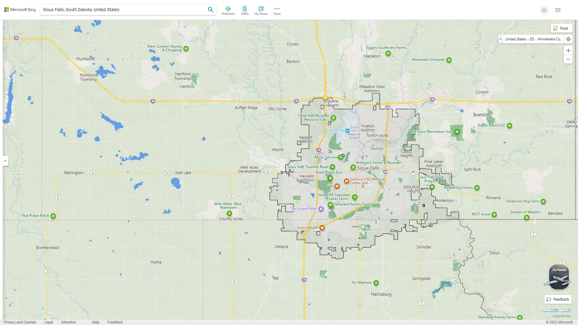 Sioux Falls South Dakota Map and Sioux Falls South Dakota Satellite Image