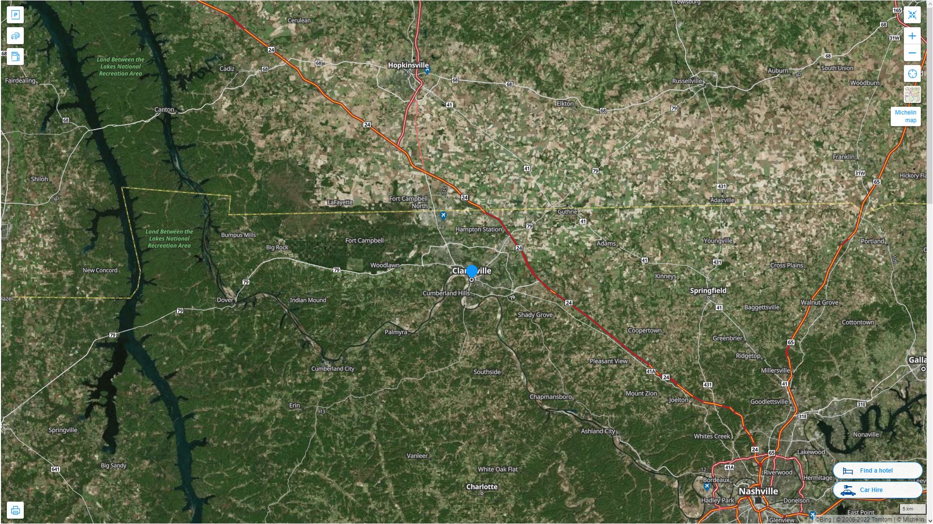 Clarksville Tennessee Map - United States