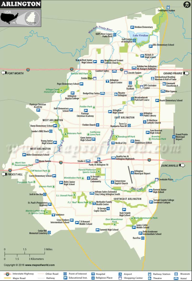 Arlington, Texas Map