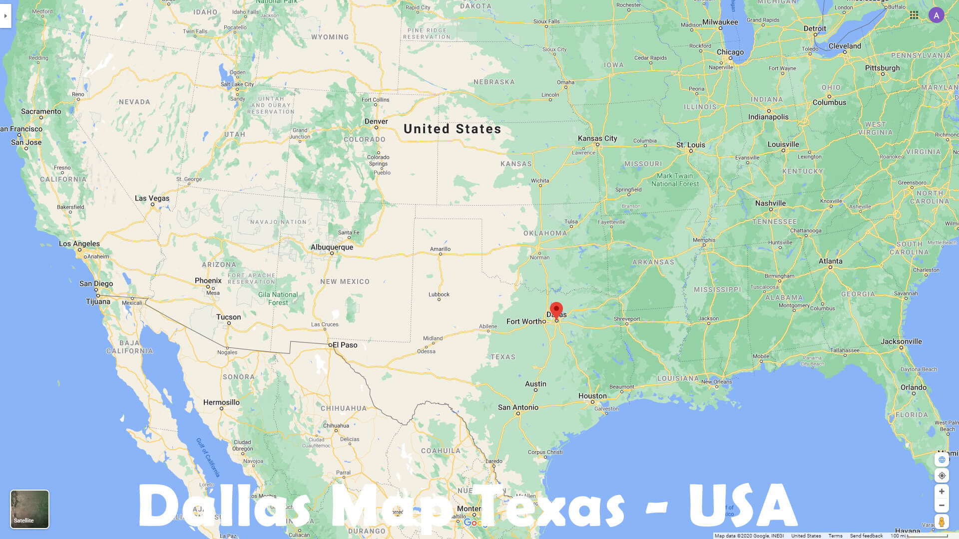 Dallas Texas Map - United States