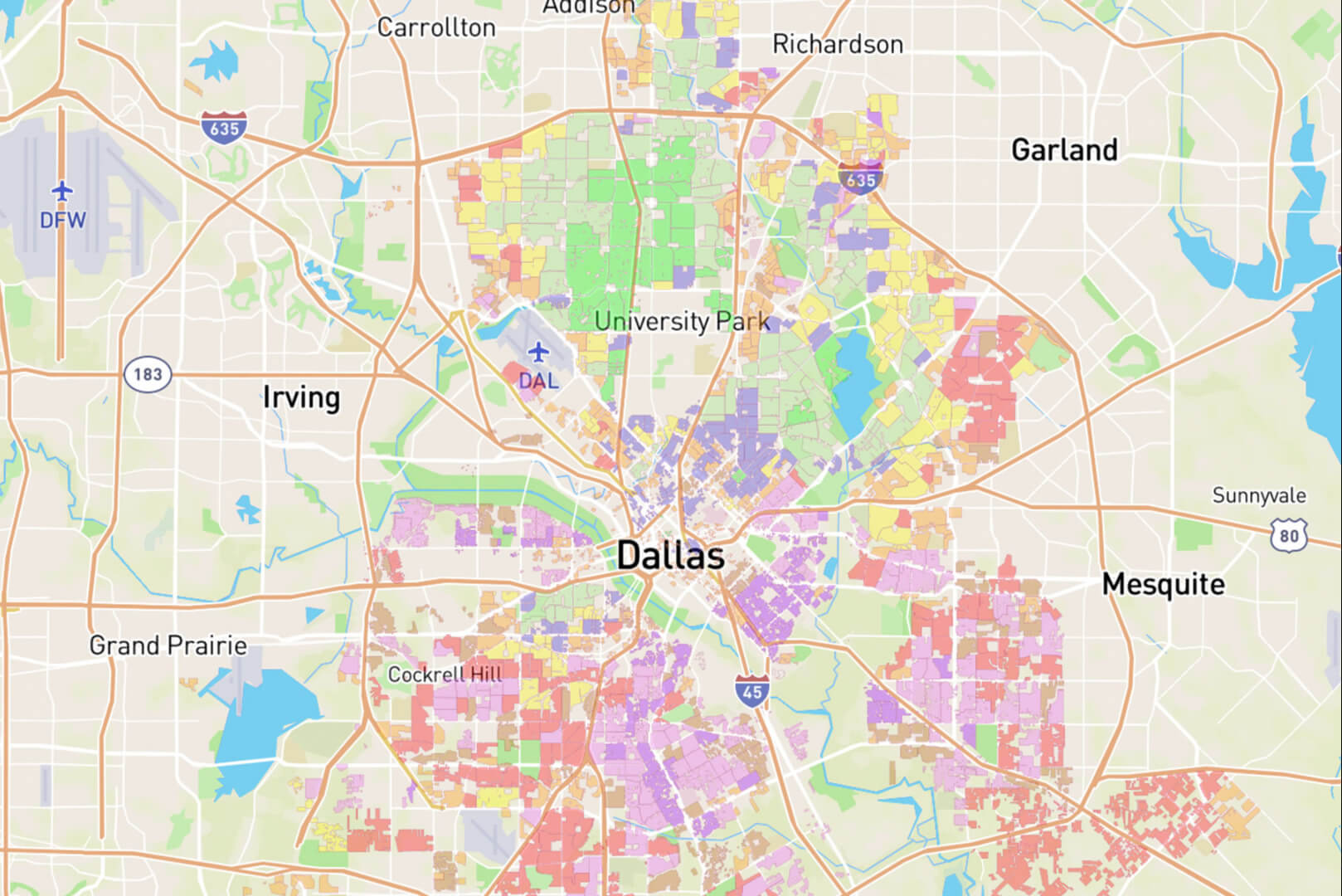Dallas, Texas Map