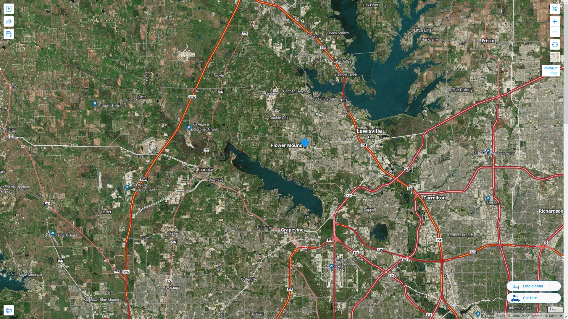 Flower Mound Texas Map and Flower Mound Texas Satellite Image