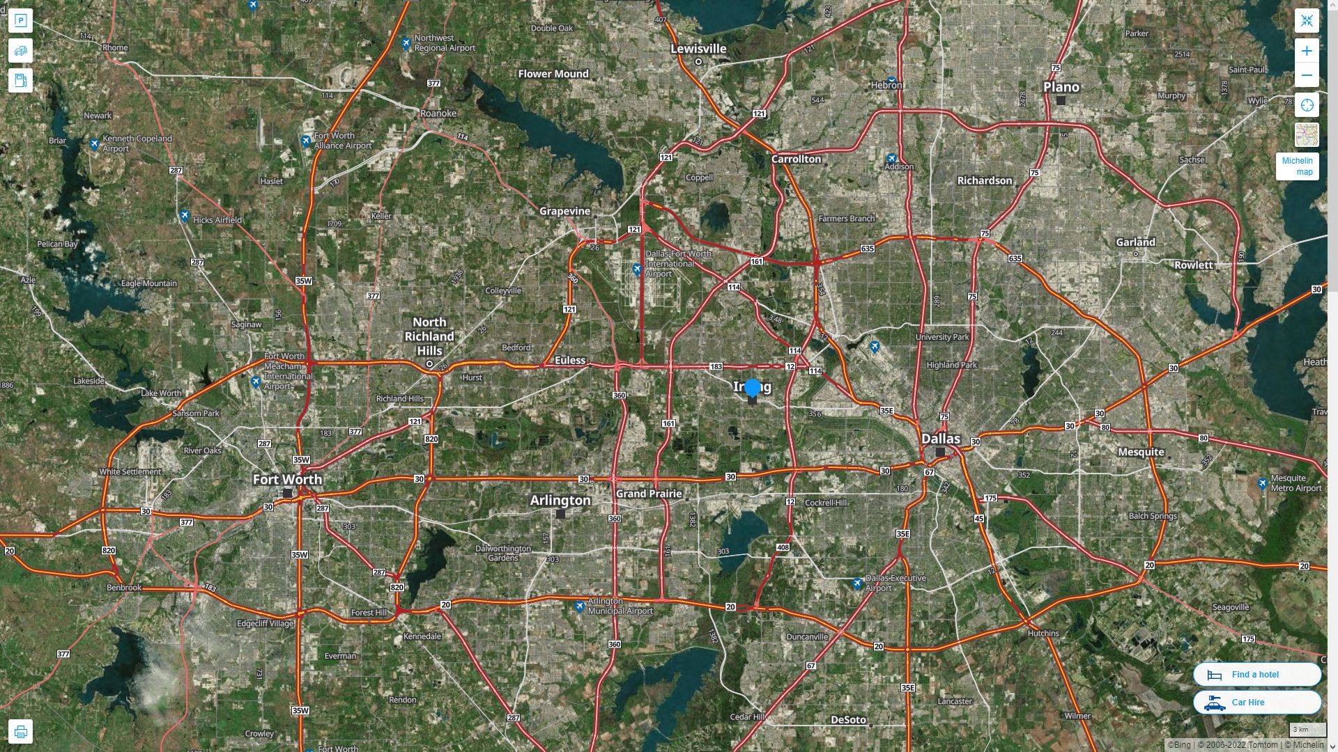 Irving, Texas Map