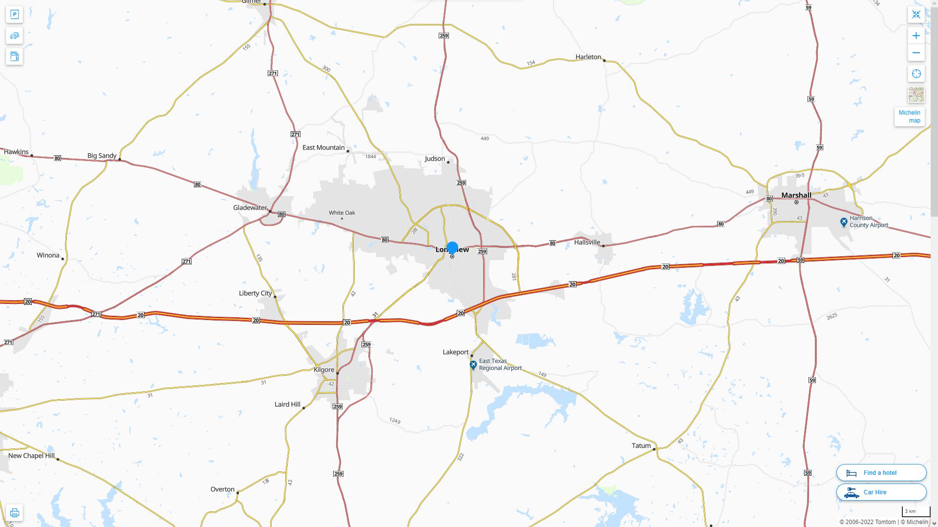 Longview Texas Map and Longview Texas Satellite Image