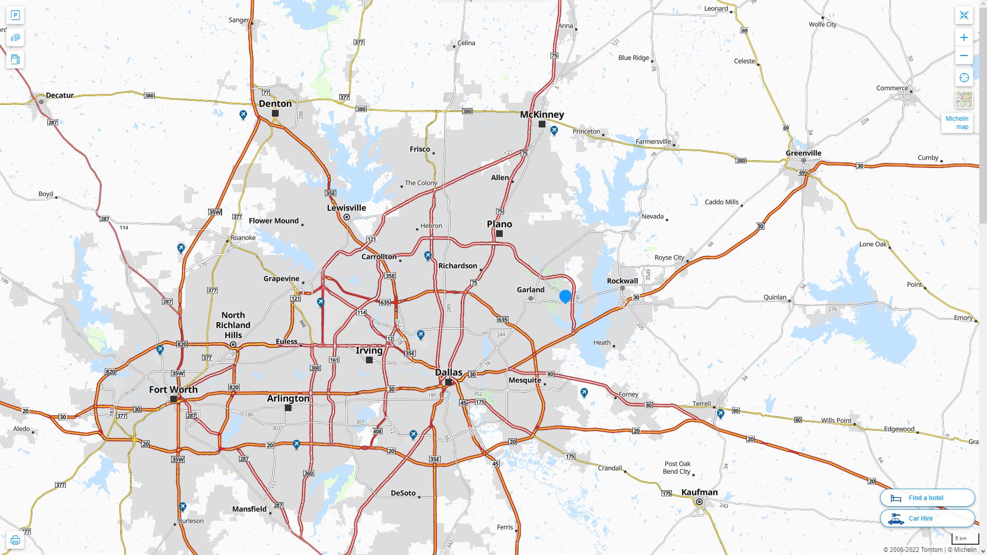 Rowlett Texas Map and Rowlett Texas Satellite Image