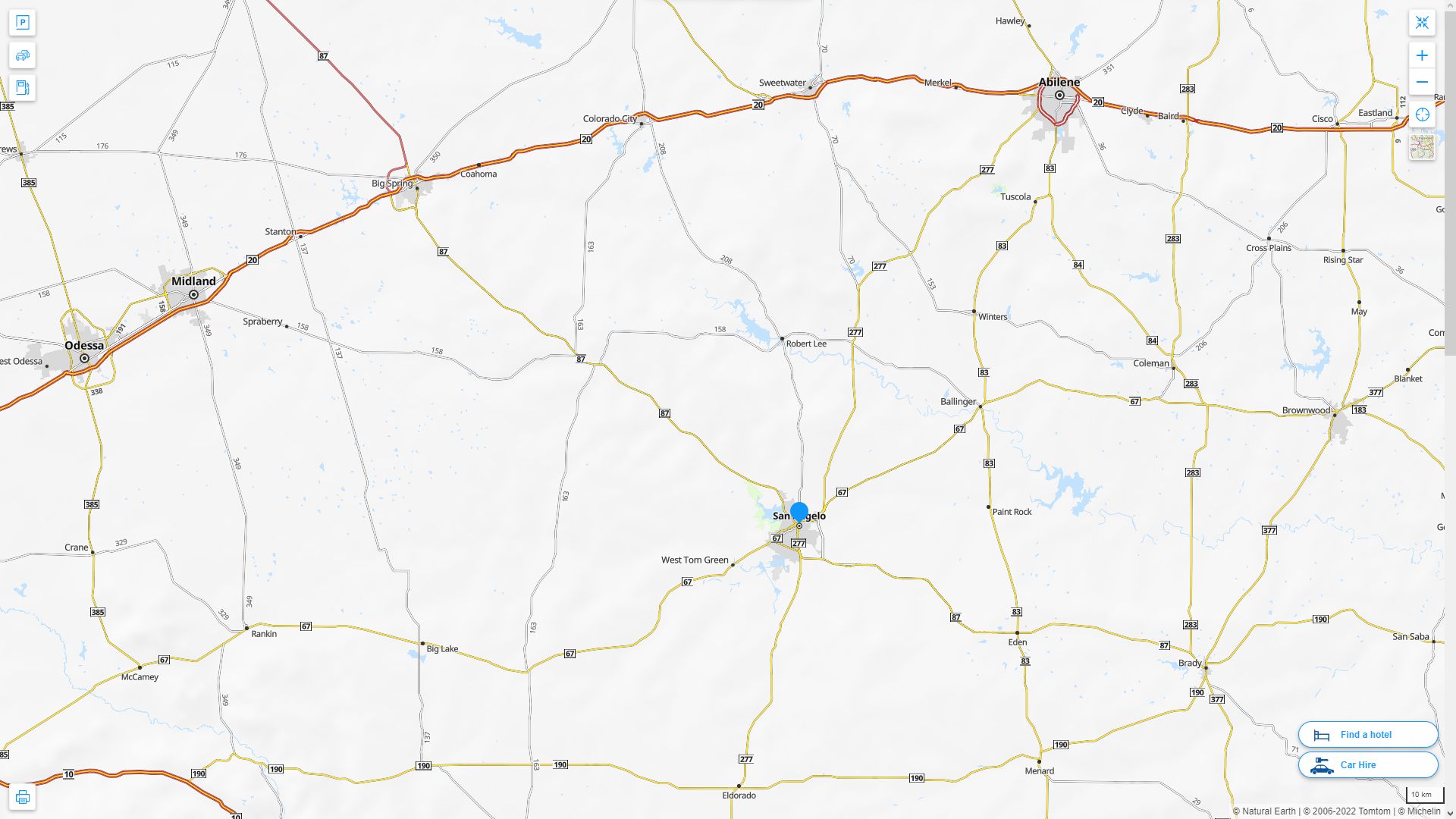 San Angelo Texas Map - United States