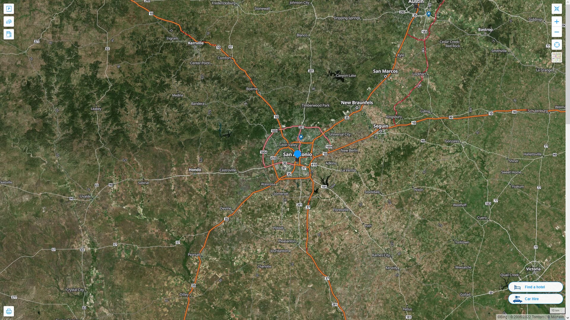 San Antonio Texas Map - United States