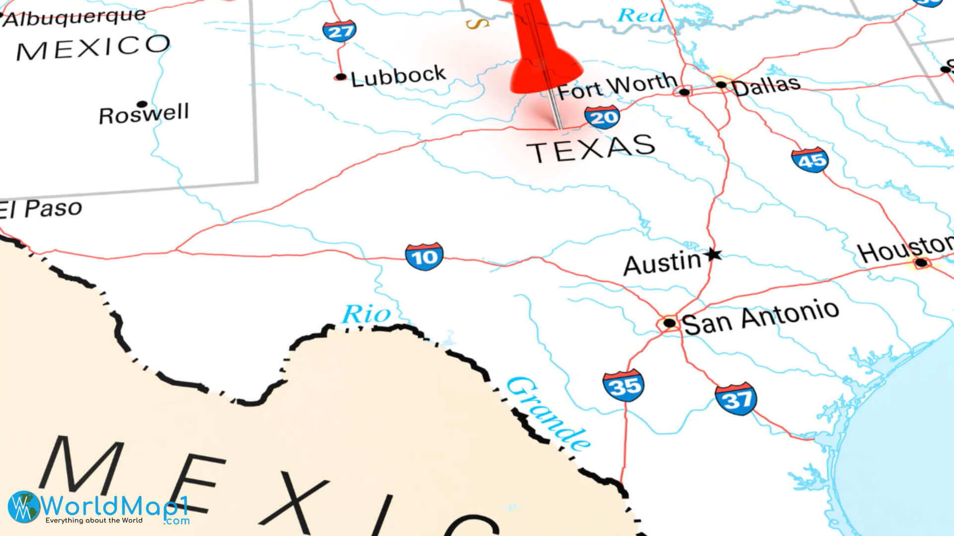 Texas Free Printable Map