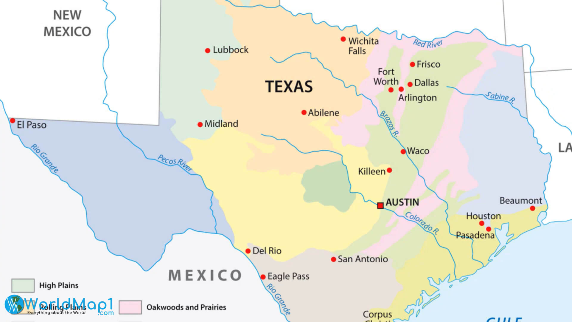 Where is Located Texas in the US and Cities Map of Texas