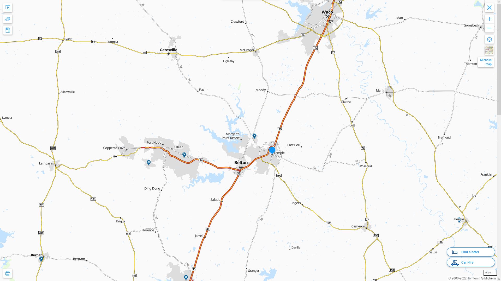 Temple Texas Map - United States