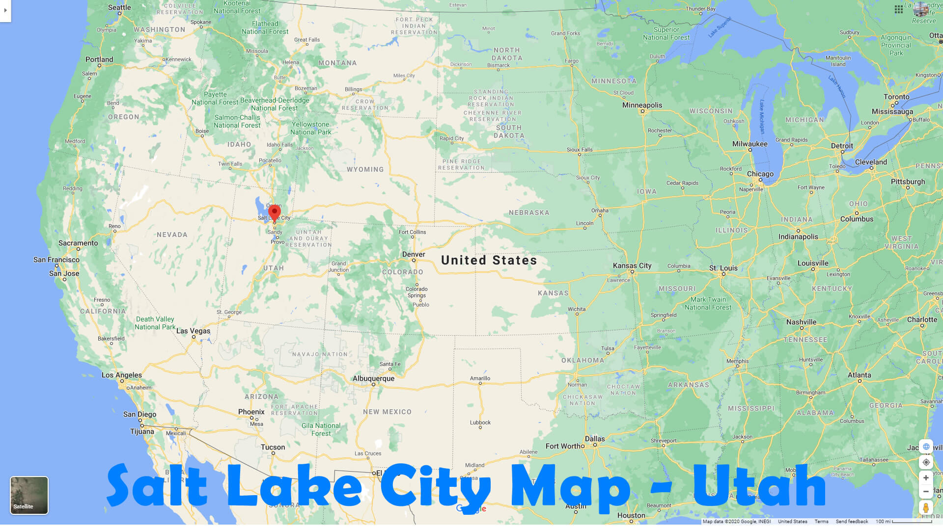 Salt Lake City, Utah Map
