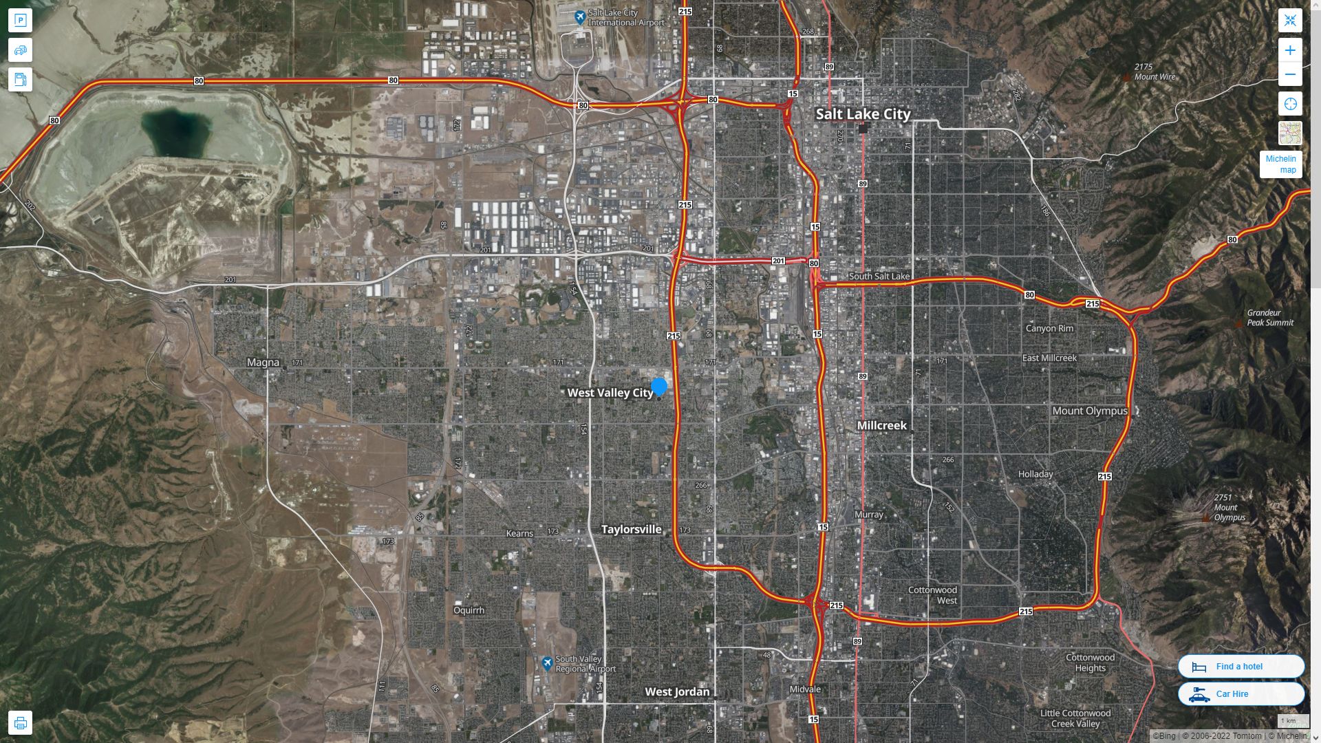 West Valley City Utah Map - United States